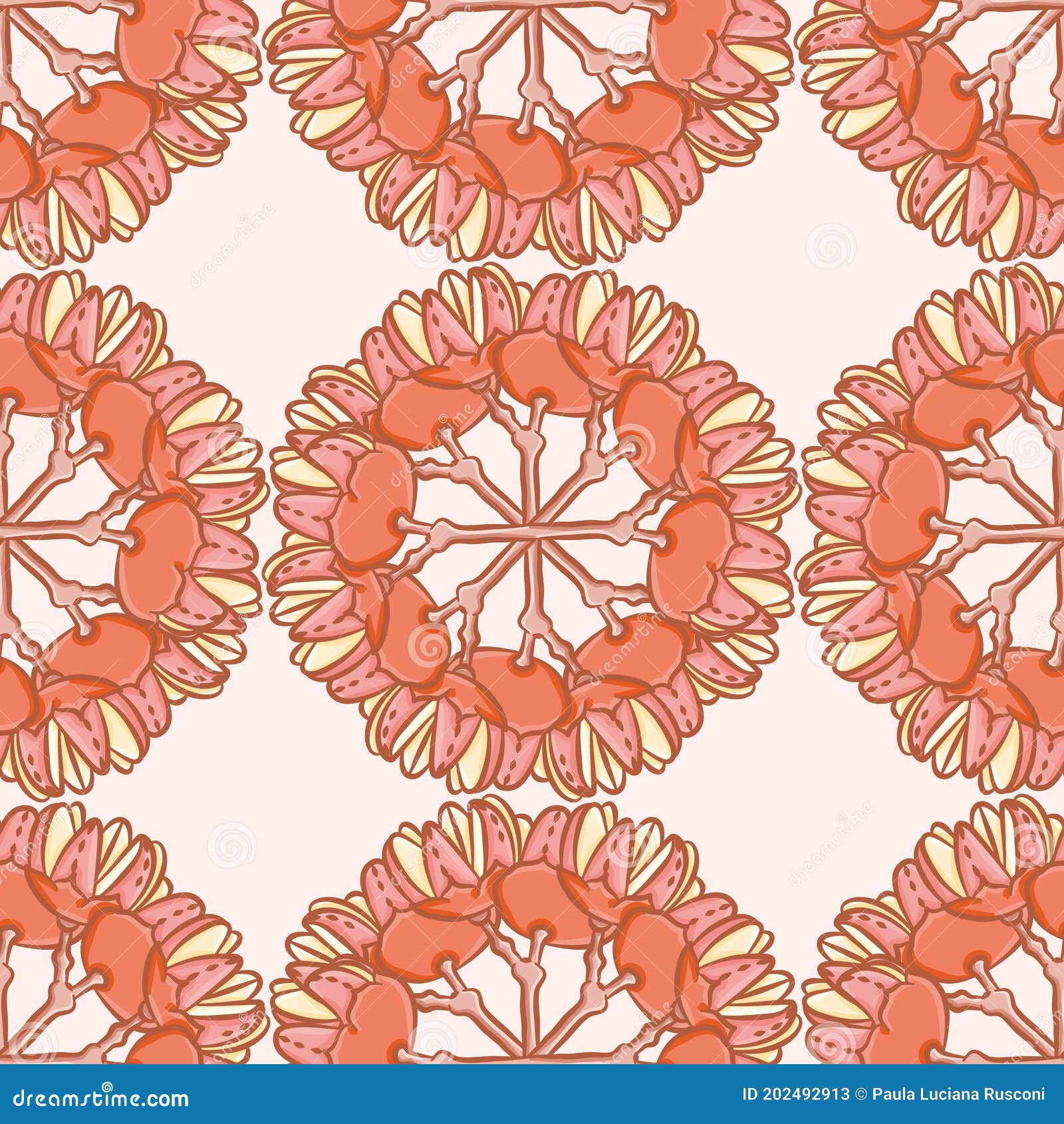 The Branch Of Crape Myrtle Indian Lilac, Line Art Illustration On White ...