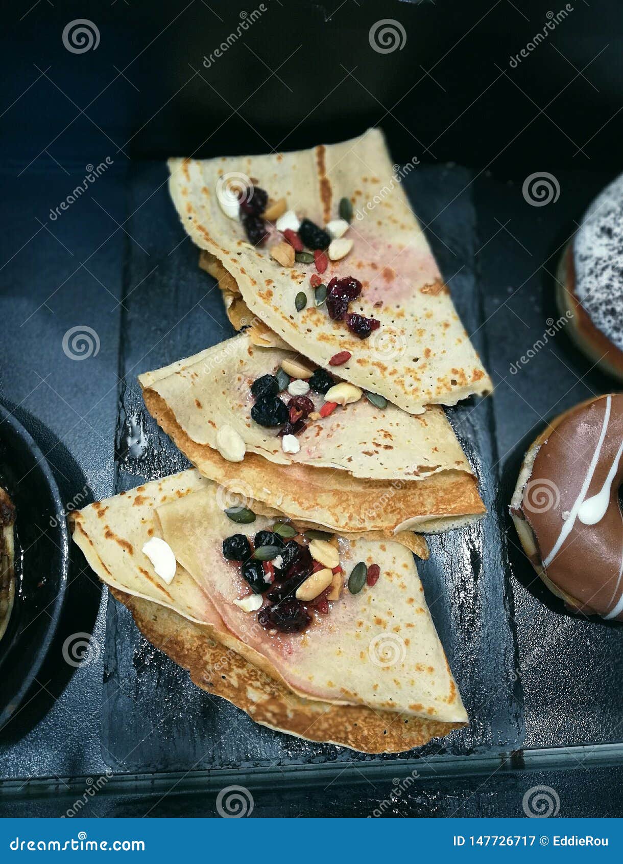 Crapes stock image. Image of nuts, closeup, dessert - 147726717