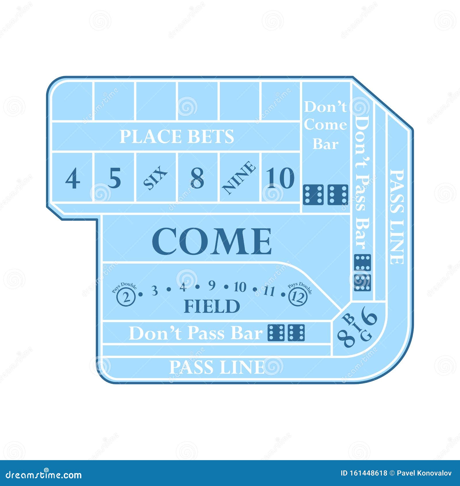 Craps Table Icon stock vector. Illustration of money - 161448618