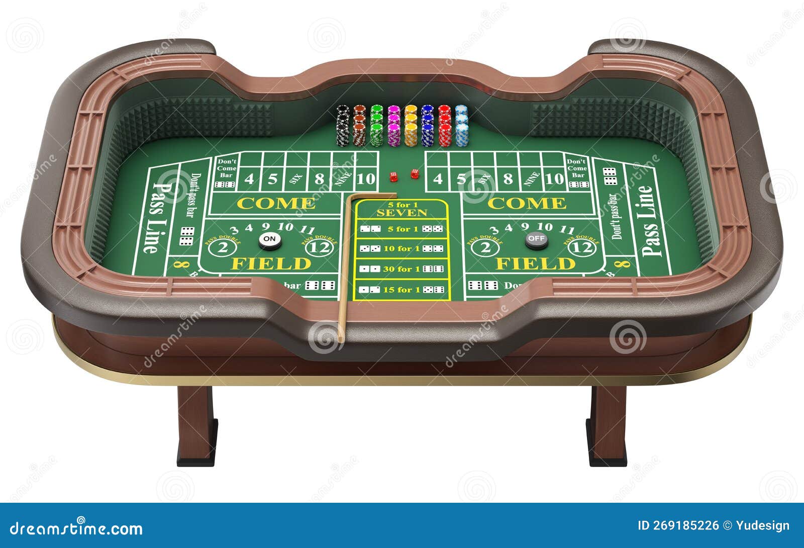 Craps Table Isolated on White Background Stock Illustration ...