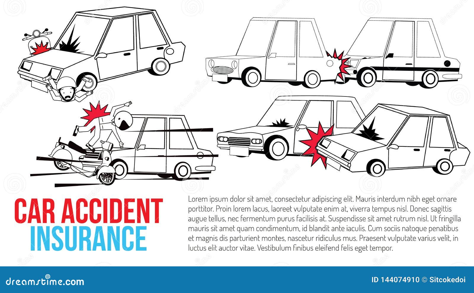 Crash and accident on road stock vector. Illustration of incident ...