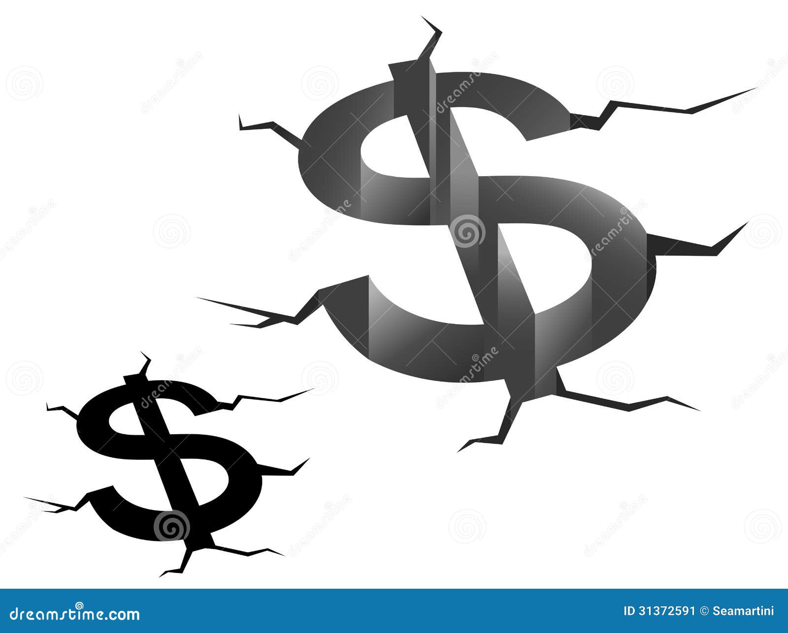 Crash of american dollar stock vector. Illustration of finance - 31372591
