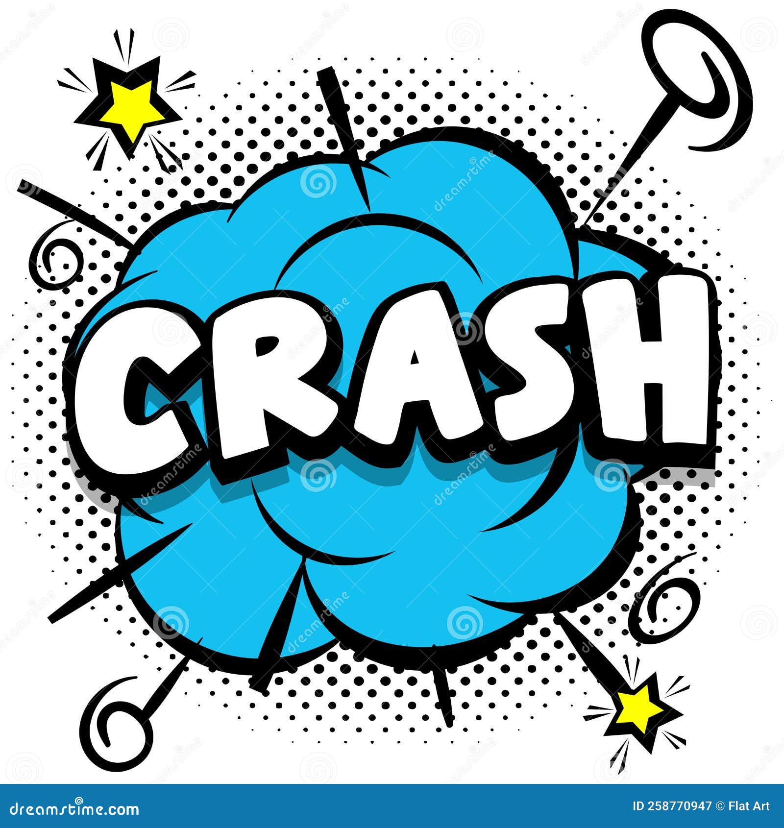 Crash Comic Bright Template with Speech Bubbles on Colorful Frames ...