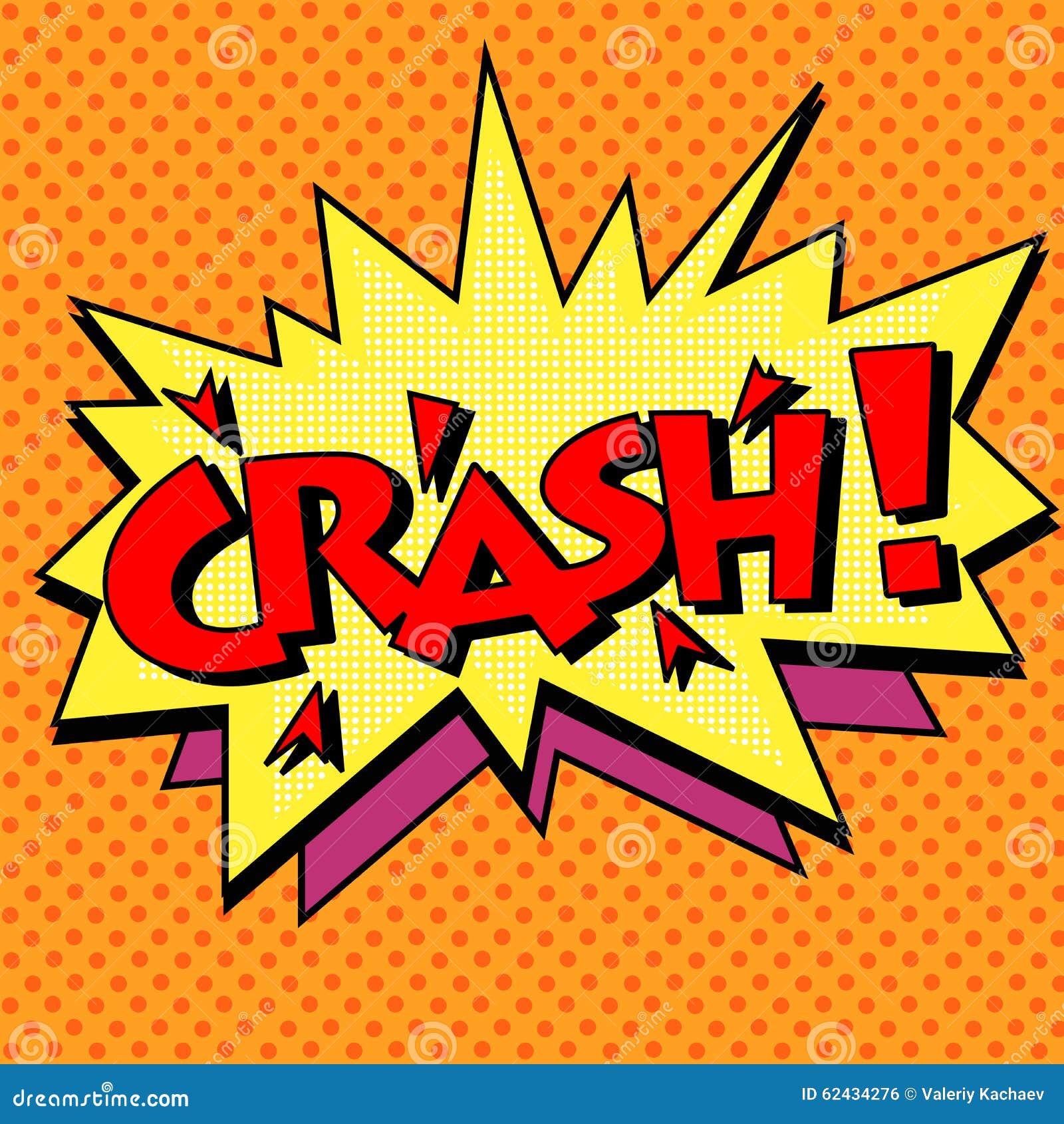 Crash comic text bubble stock vector. Illustration of style - 62434276