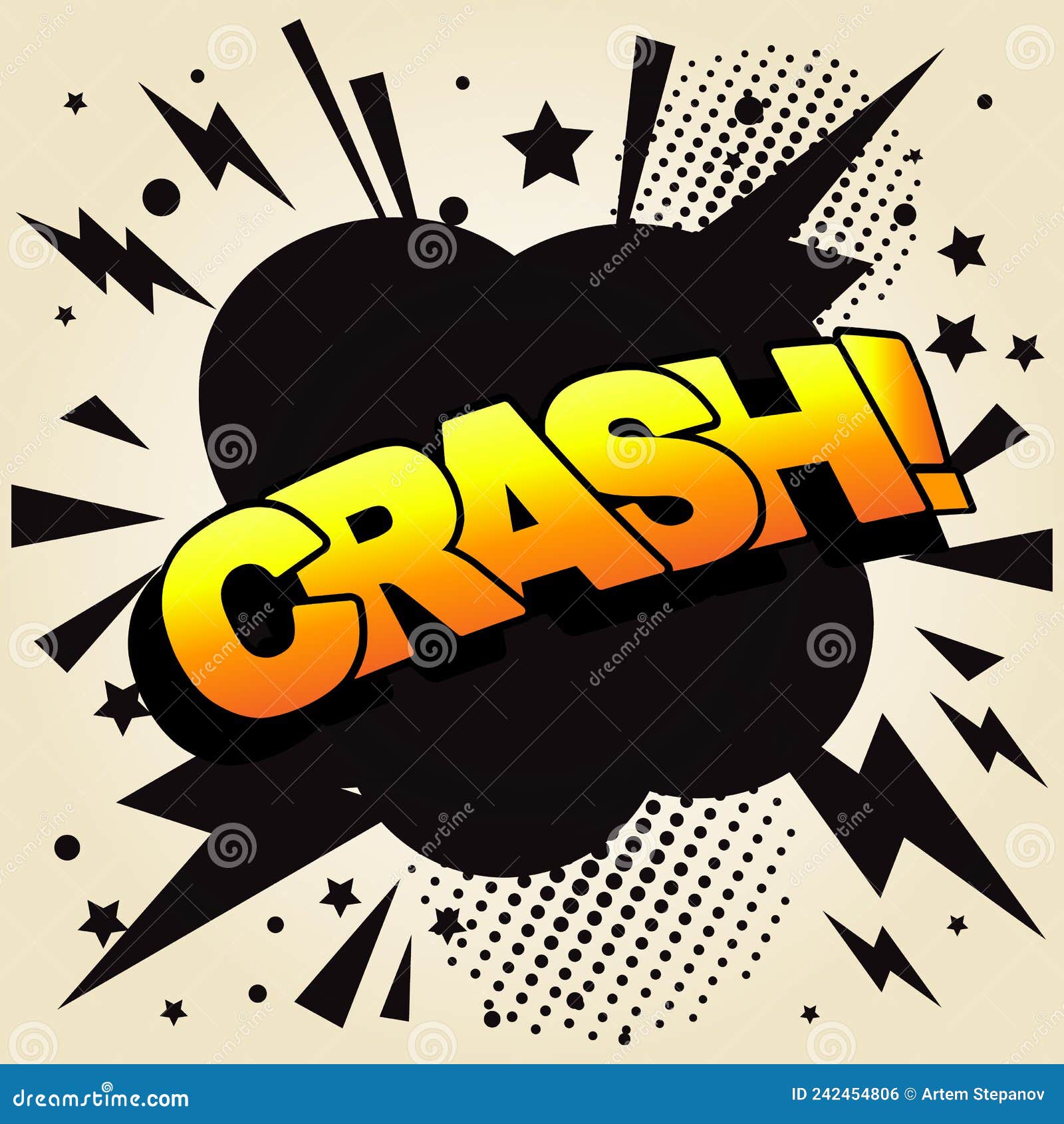 Crash Comic Text stock vector. Illustration of book - 242454806