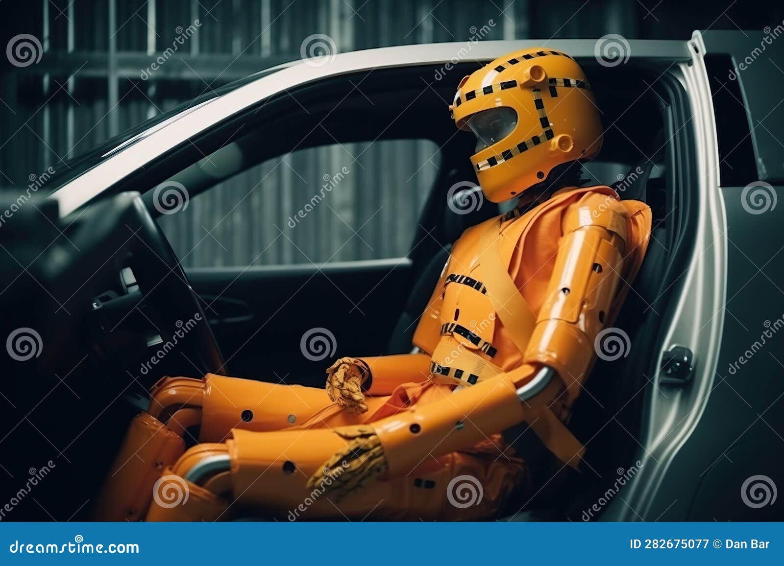 Crash Dummy in Test Car Simulation. Generative AI Stock Illustration ...