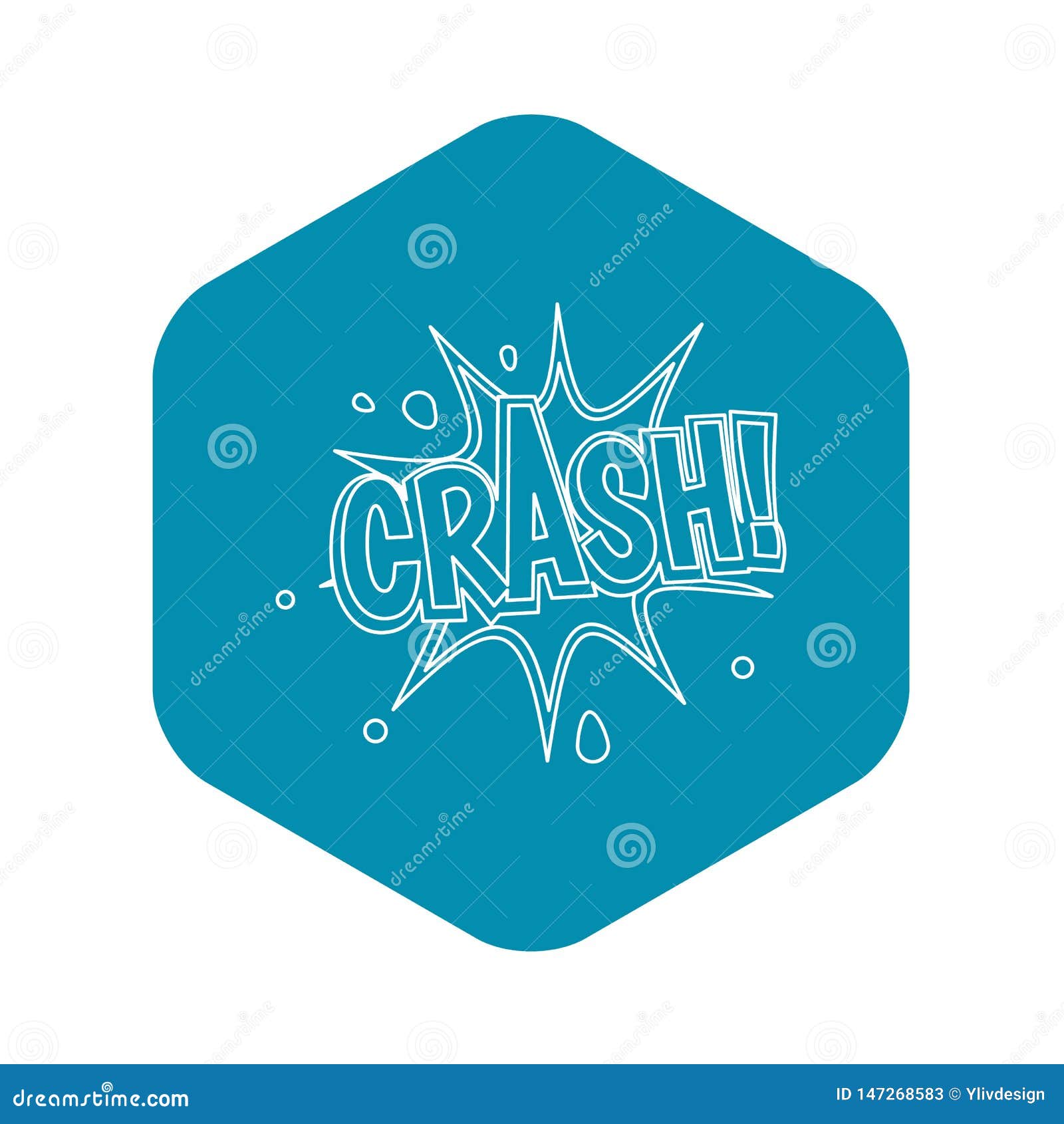 Crash, Explosion Bubble Icon, Outline Style Stock Vector - Illustration ...