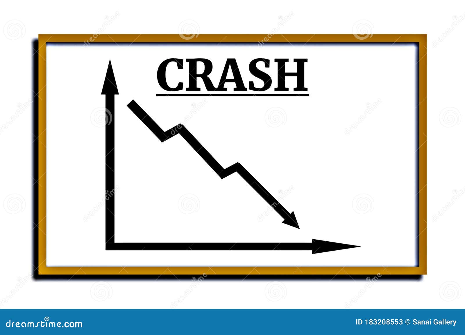 Crash Graph Illustrated on the Board Stock Illustration - Illustration ...
