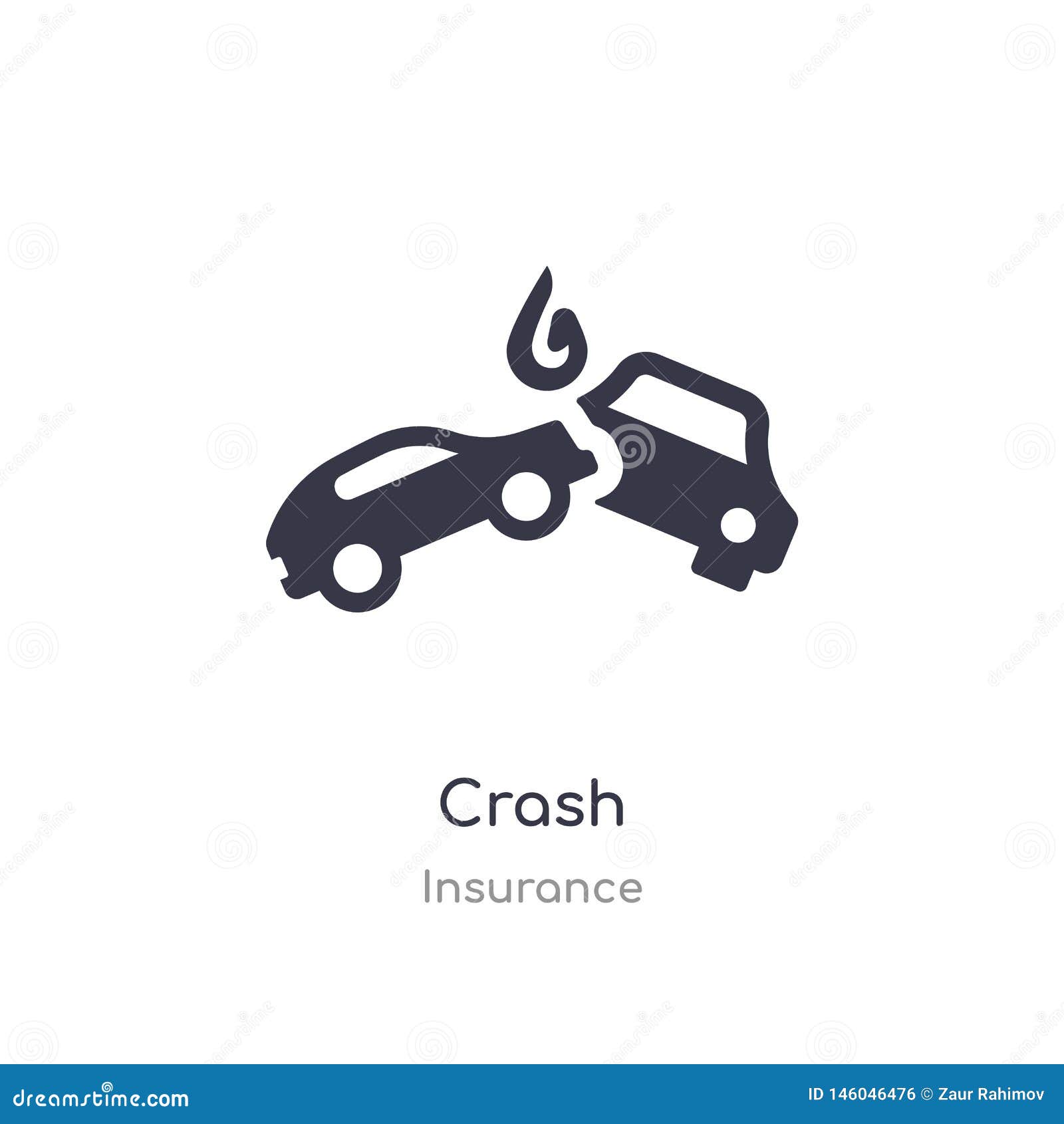 Crash Icon. Isolated Crash Icon Vector Illustration from Insurance ...