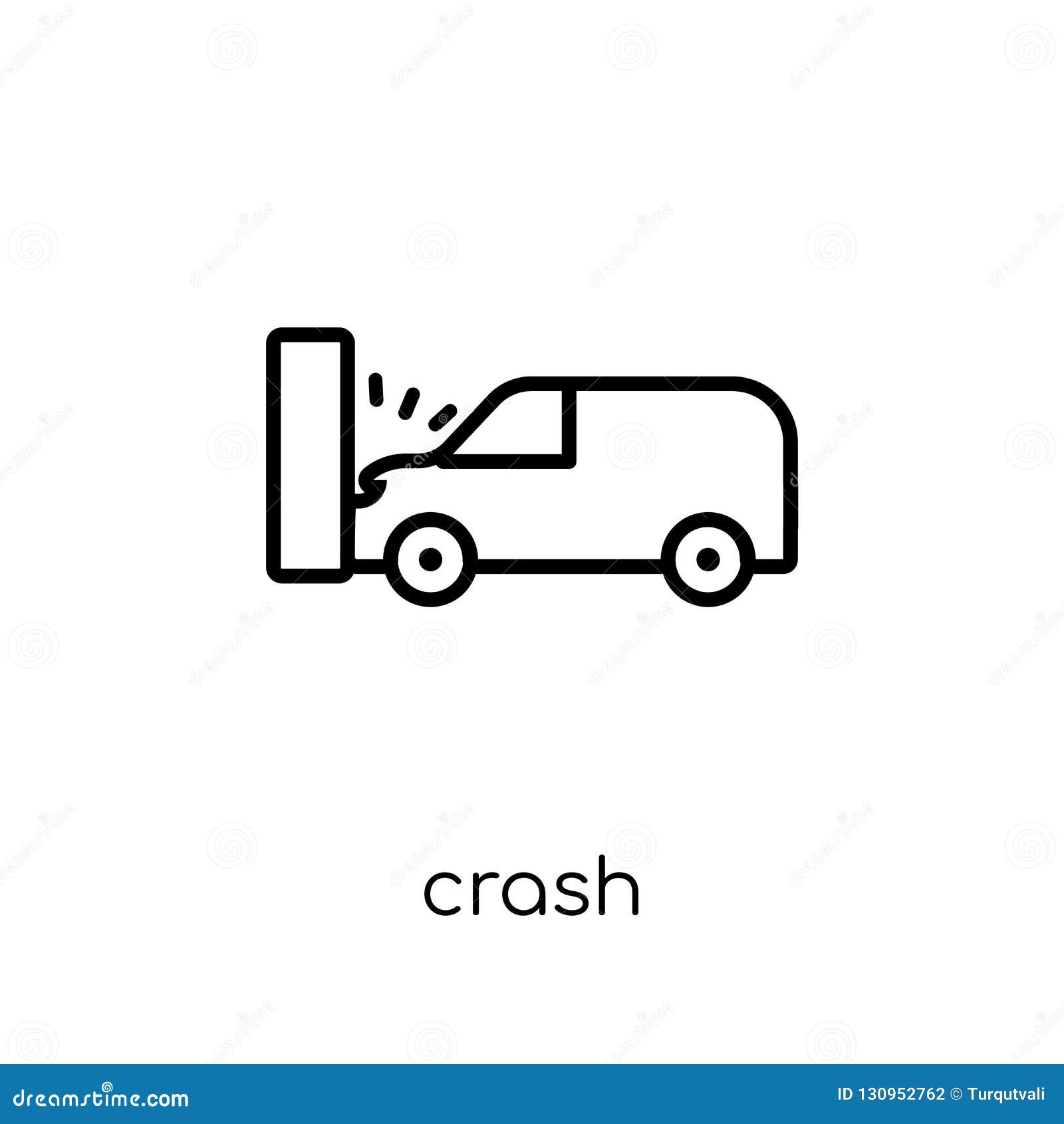Crash Icon. Trendy Modern Flat Linear Vector Crash Icon on White Stock ...