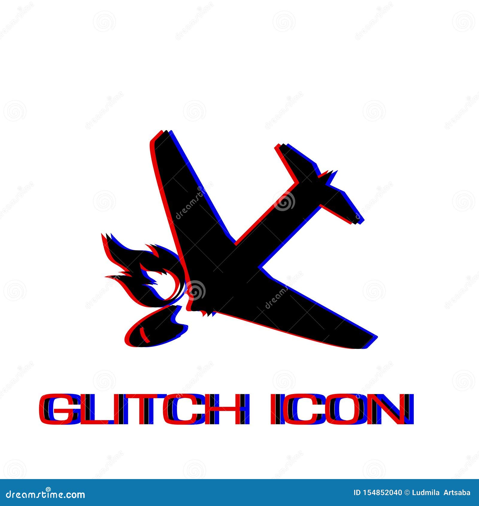 Crash plane icon flat stock vector. Illustration of background - 154852040