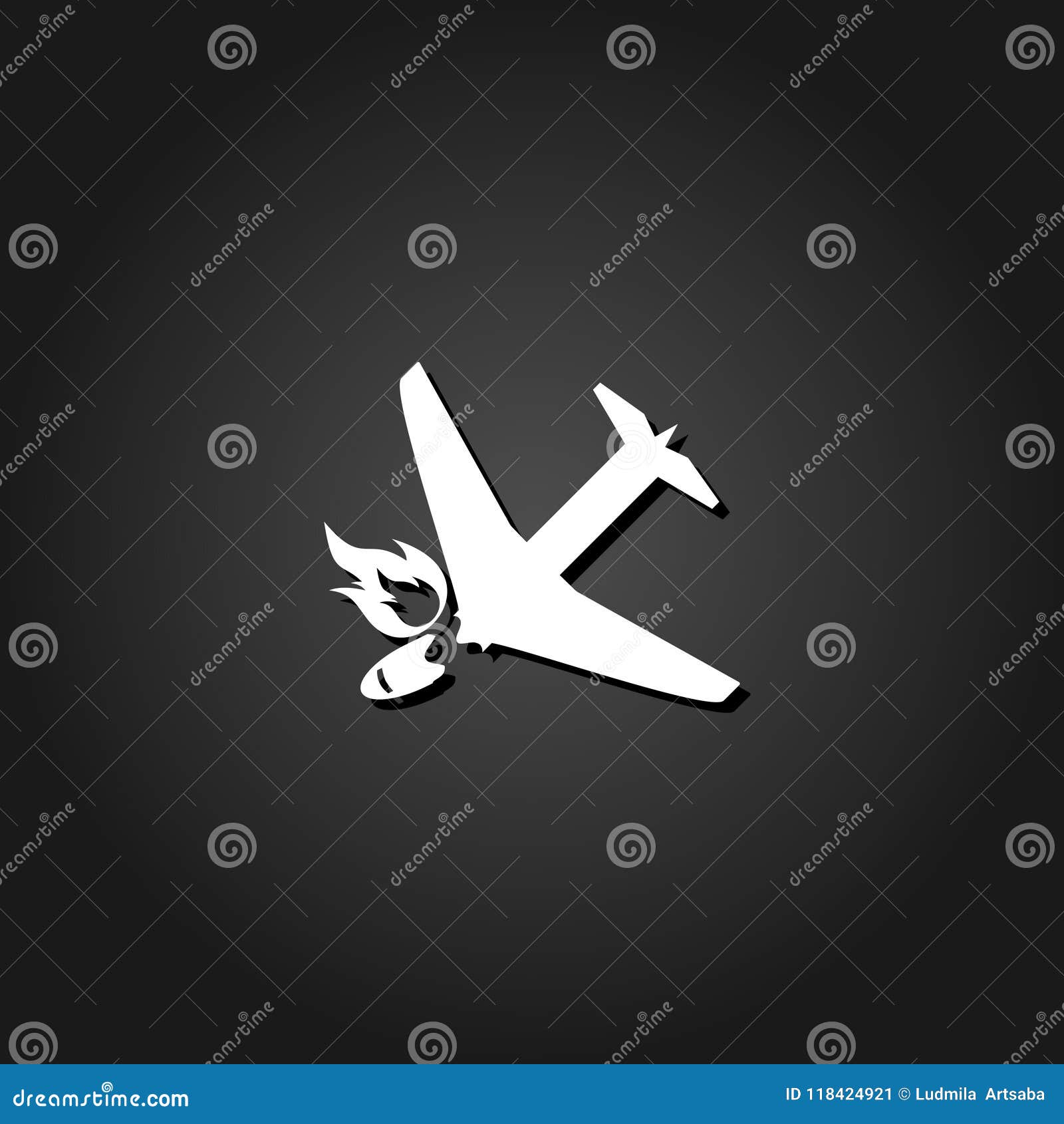 Crash plane icon flat stock vector. Illustration of graphic - 118424921 Crash plane icon flat stock vector. Illustration of graphic - 118424921
