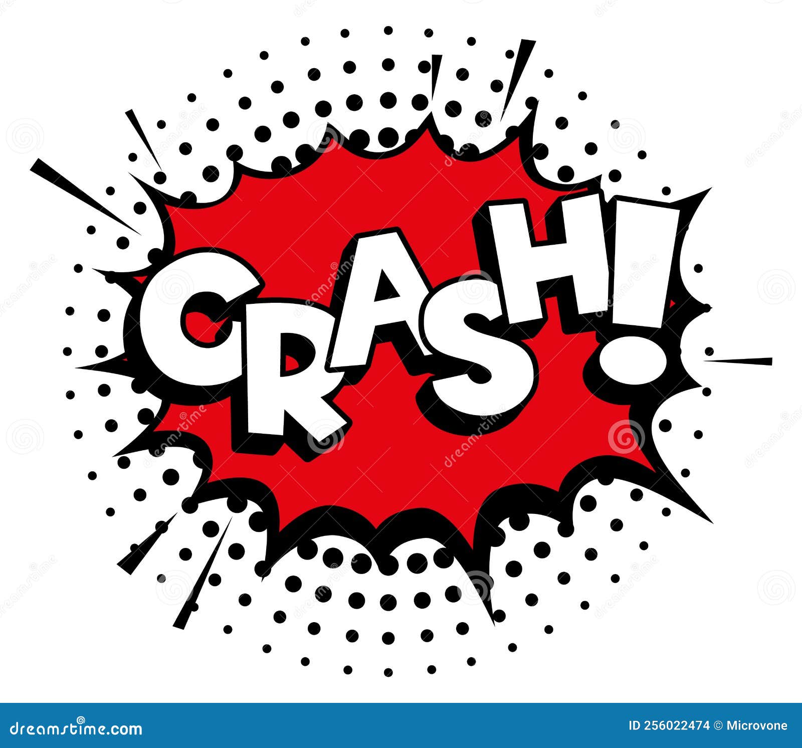 Crash Sticker in Pop Art Style. Explosion Comic Shape Stock Vector ...