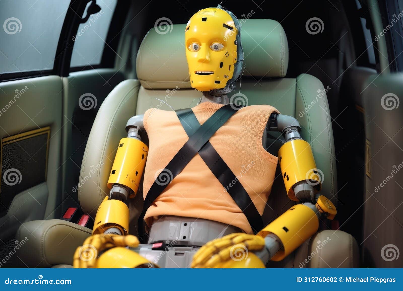 A Crash Test Dummy in a Car Stock Illustration - Illustration of airbag ...