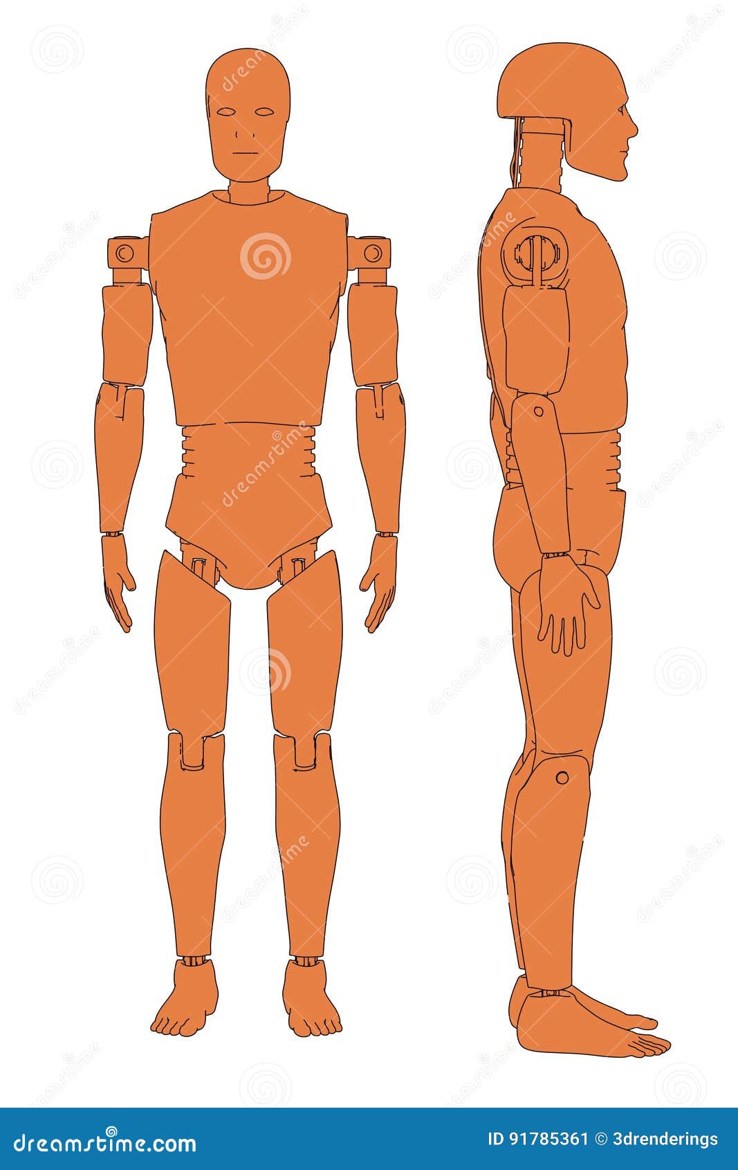 Crash test dummy stock illustration. Illustration of render - 91785361