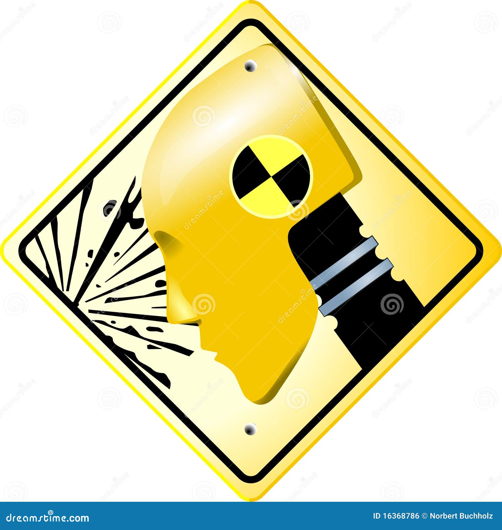 Crash test sign stock vector. Illustration of checking - 16368786