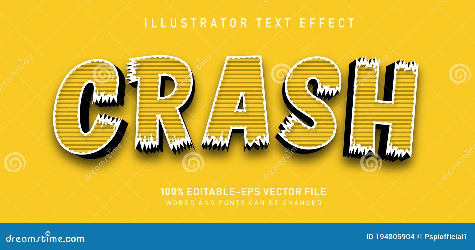 Crash Text Effect Design Vector Stock Vector - Illustration of font ...