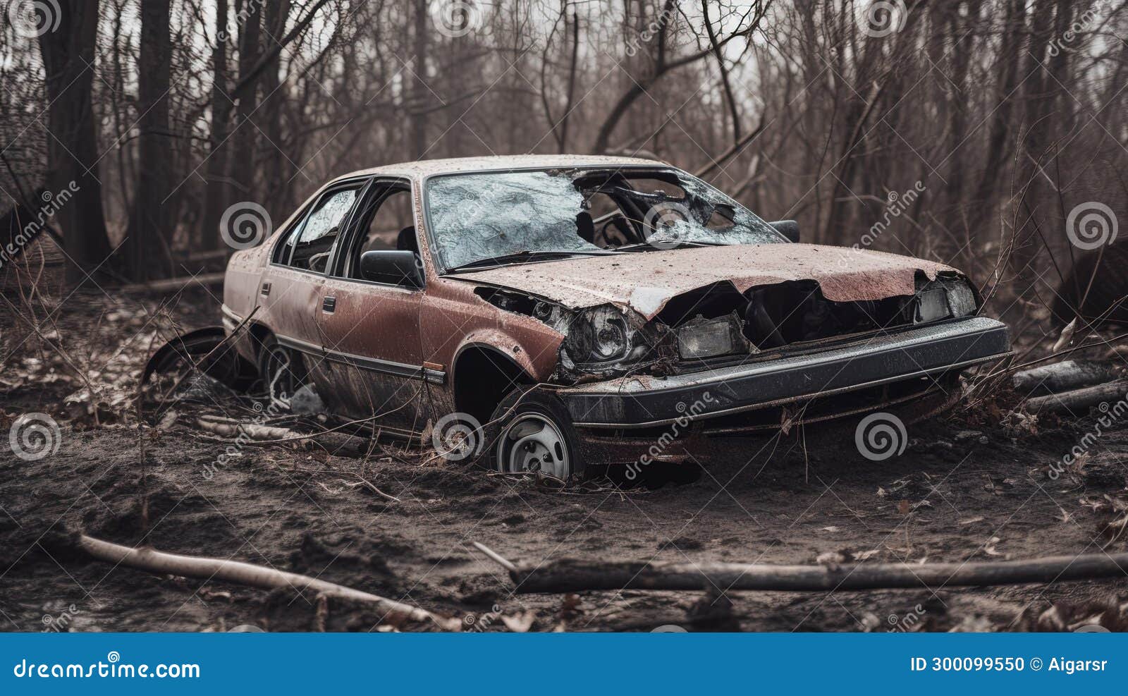 Crashed Abandoned Rusty Expensive Atmospheric Supercar Circulation ...