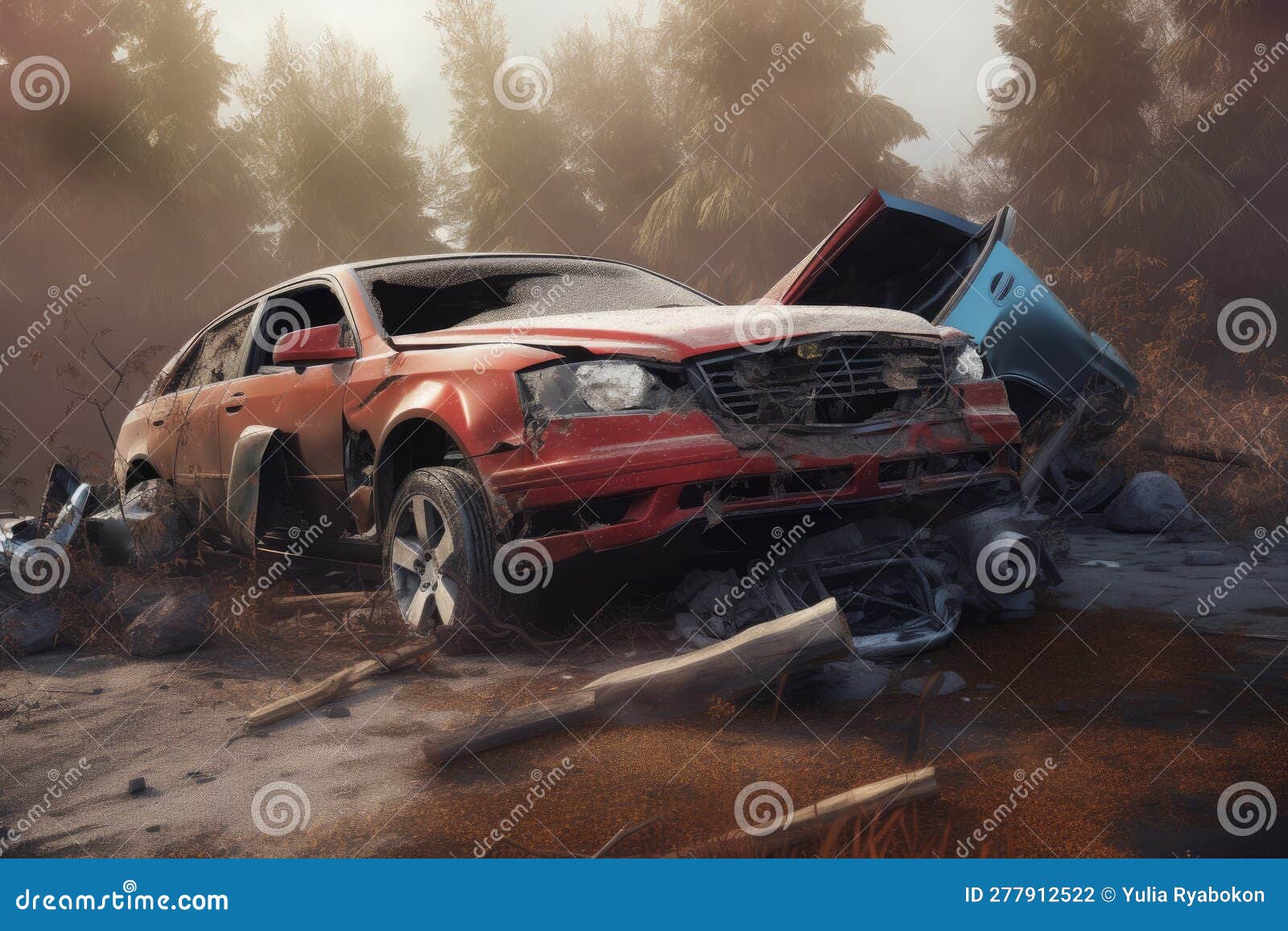 Crashed Abandoned Rusty Expensive Atmospheric Supercar Circulation ...