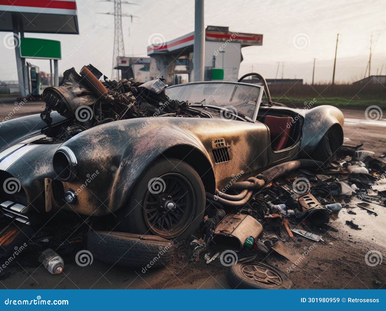 Crashed Abandoned Rusty Expensive Atmospheric Supercar Circulation ...