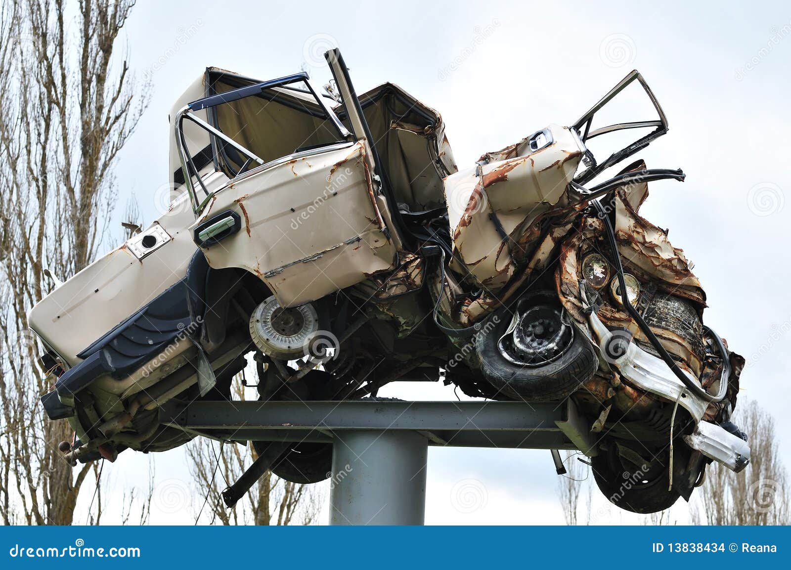 Crashed car stock photo. Image of claim, blue, brake - 13838434