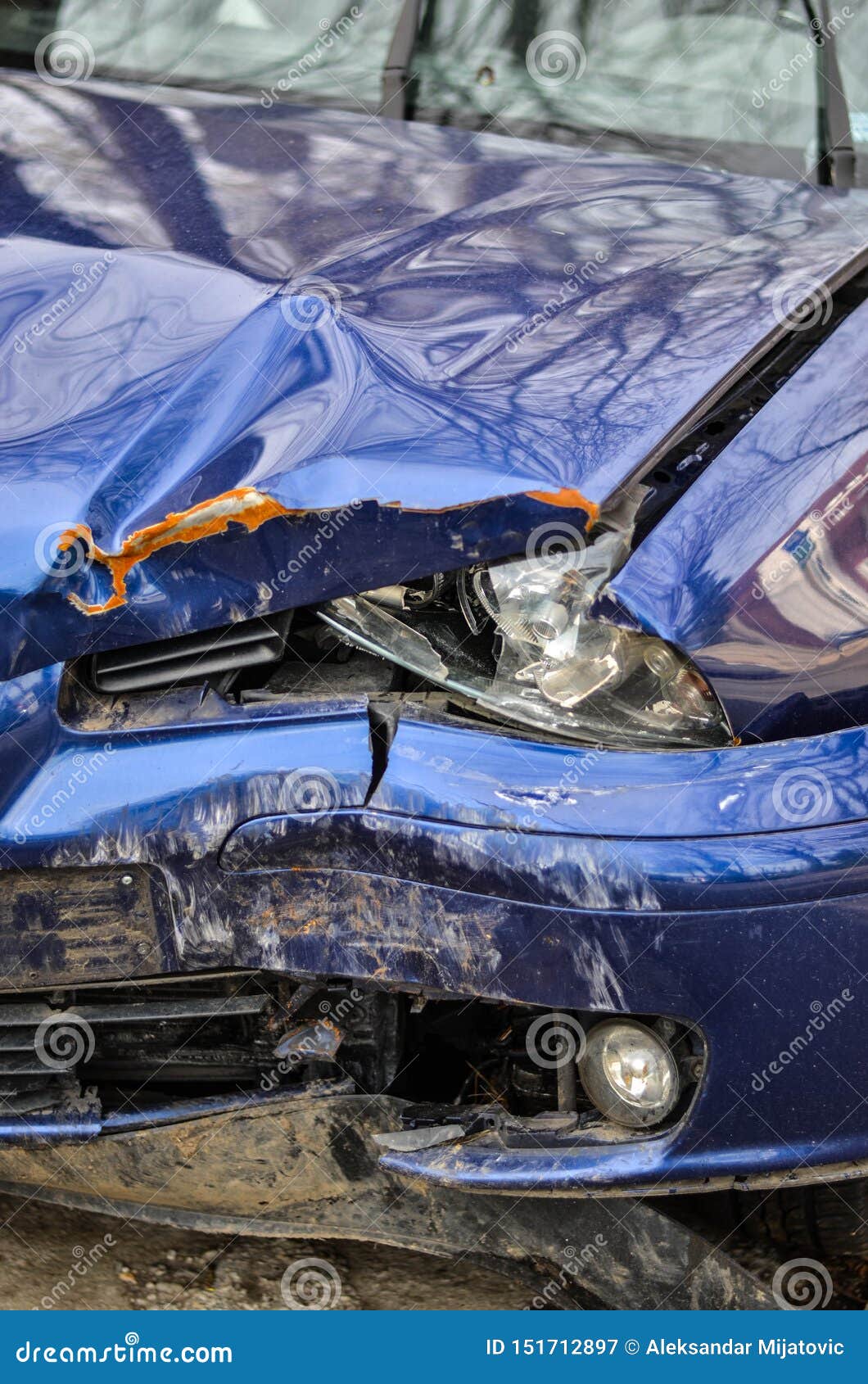 Crashed car stock image. Image of road, vehicle, dangerous - 151712897