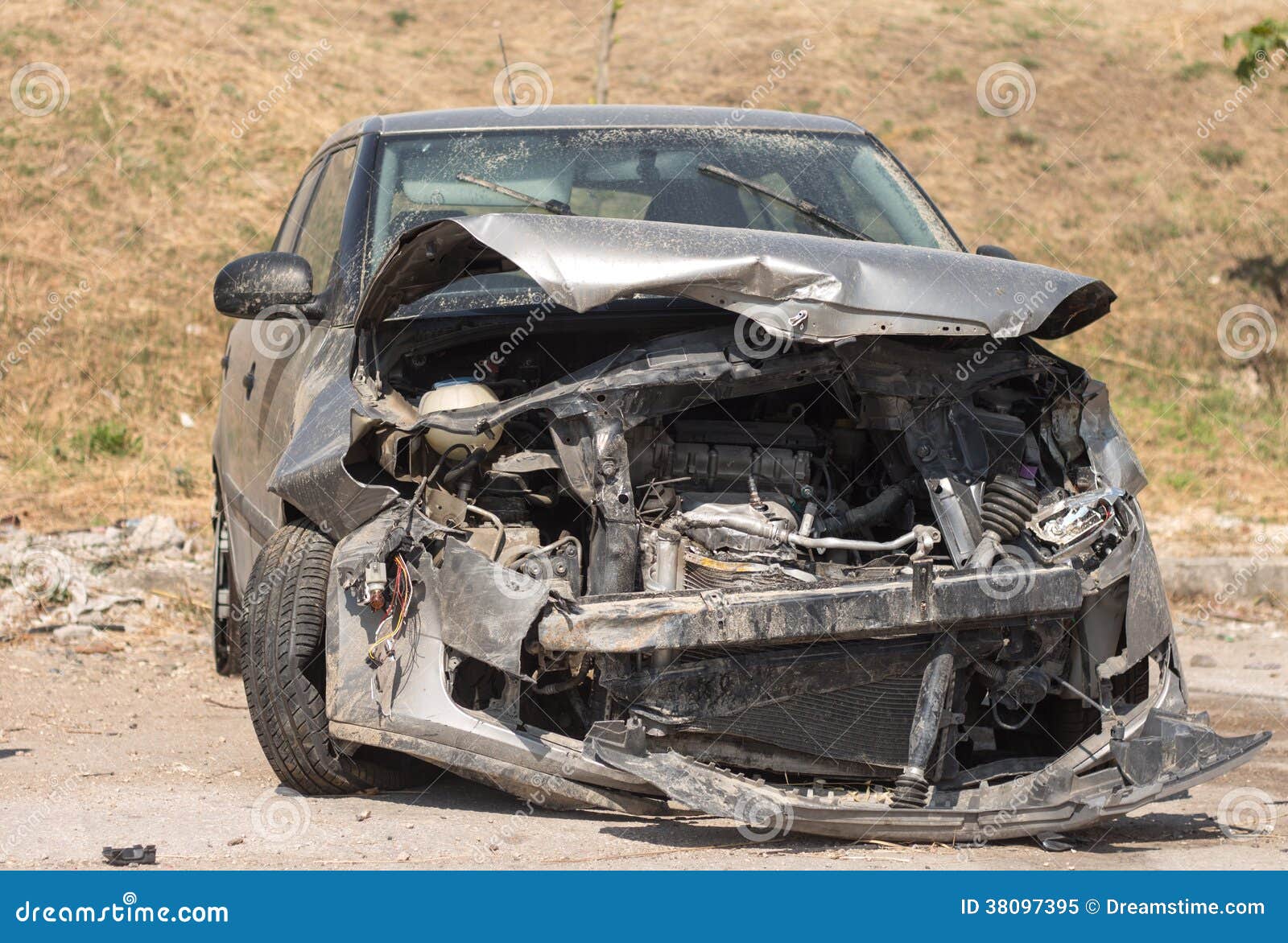 Crashed car stock image. Image of insurance, grille, claims - 38097395