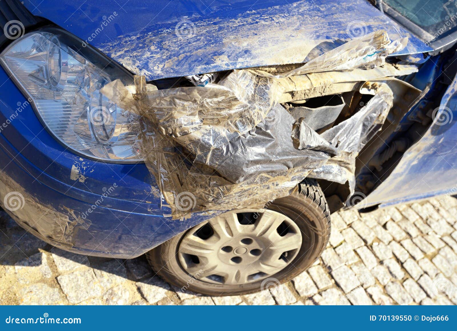 Crashed Car after Accident. Side Crash Stock Photo - Image of accident ...