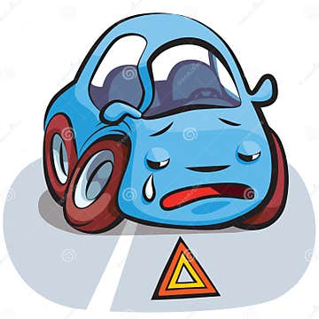 Crashed Car Cartoon Vector stock vector. Illustration of crying - 47606829