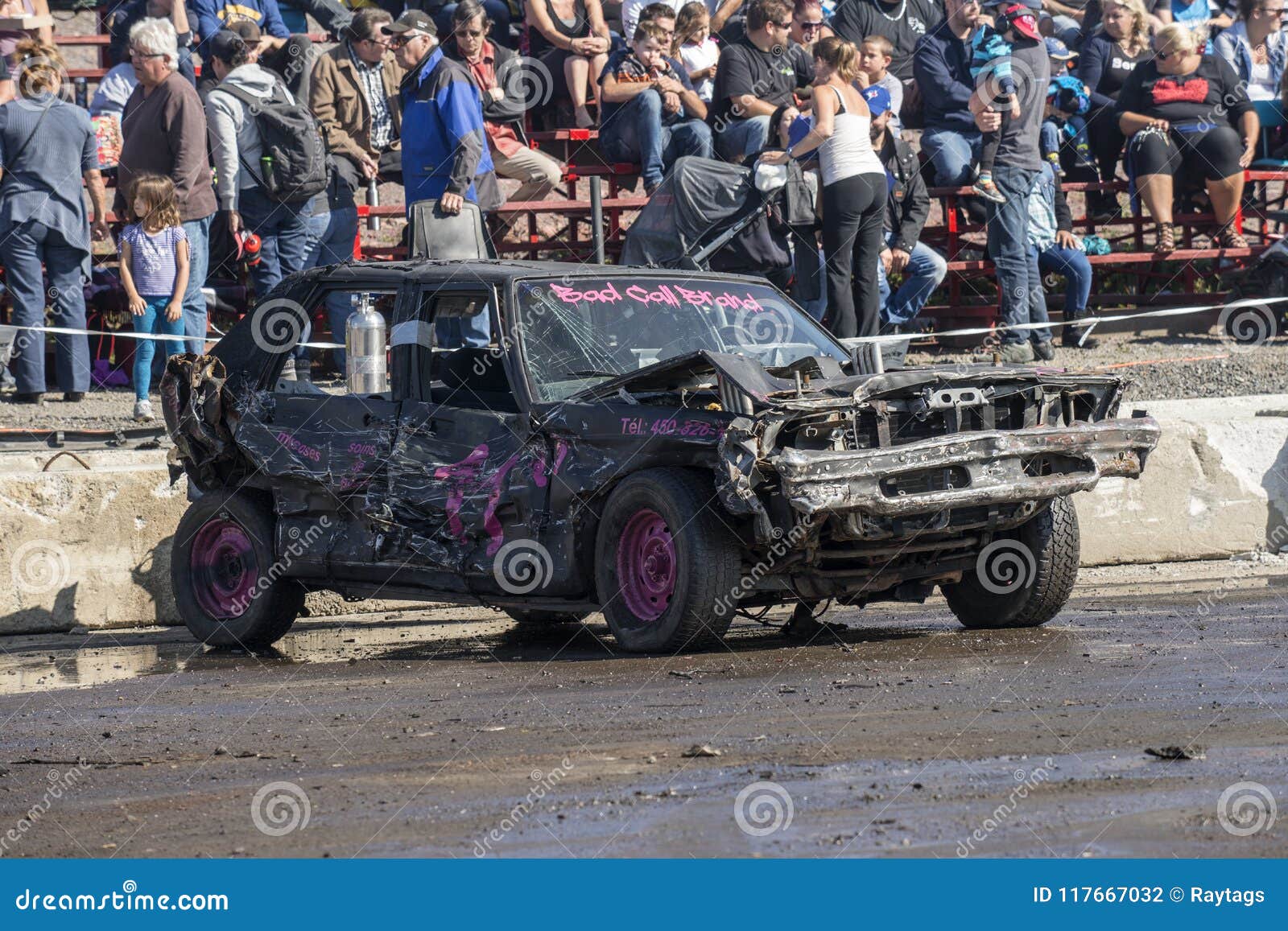 Crashed Car after Demolition Derby Editorial Photography - Image of ...