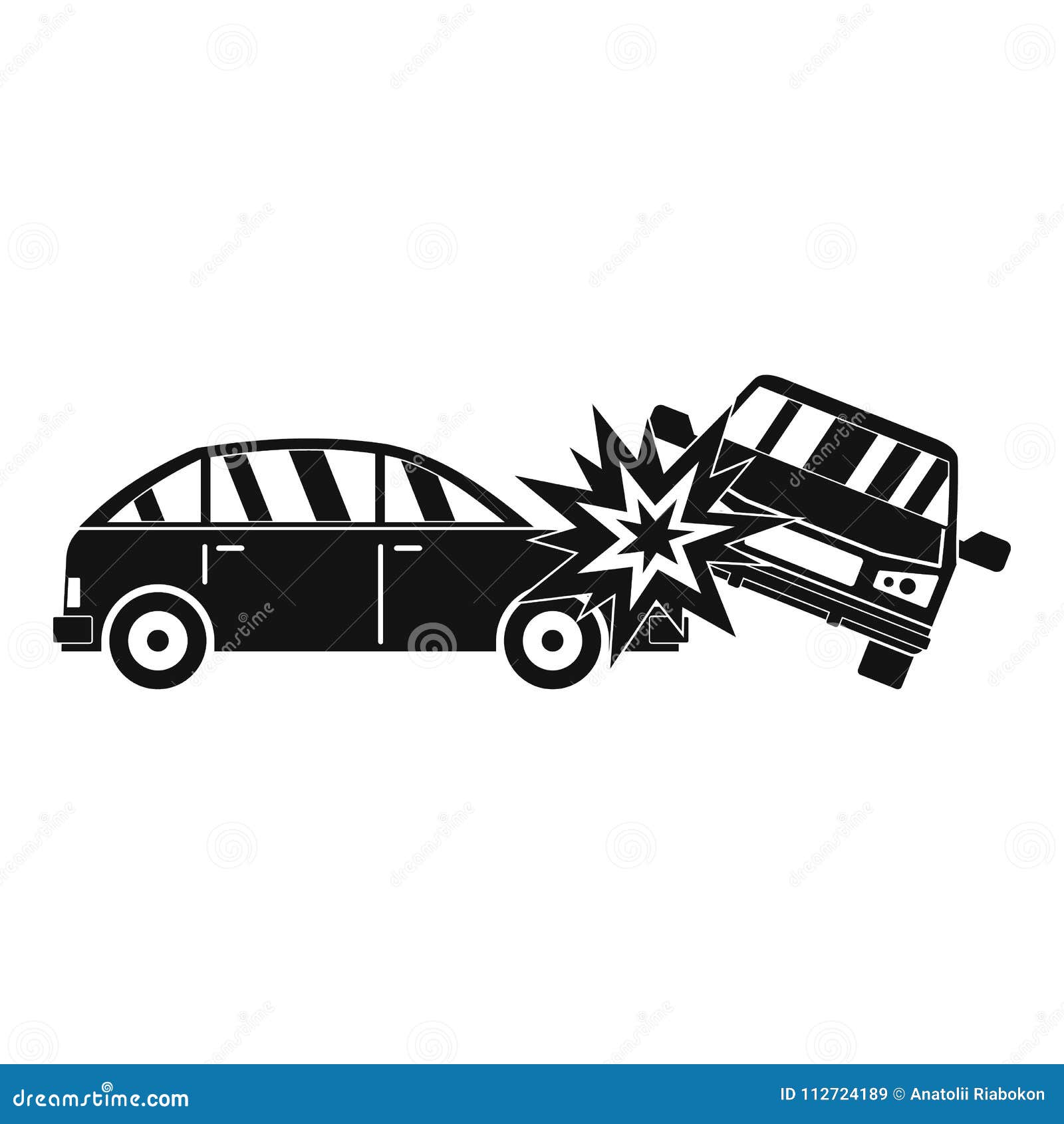 Crashed Car Icon, Simple Style Stock Vector - Illustration of situation ...