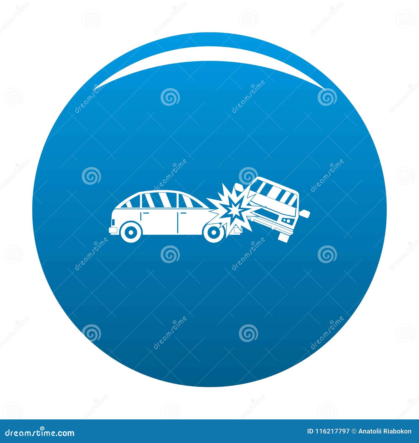 Crashed Car Icon Vector Blue Stock Vector - Illustration of crashed ...