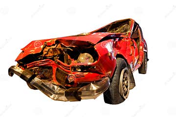 Crashed Car Isolated stock image. Image of white, isolated - 5728001