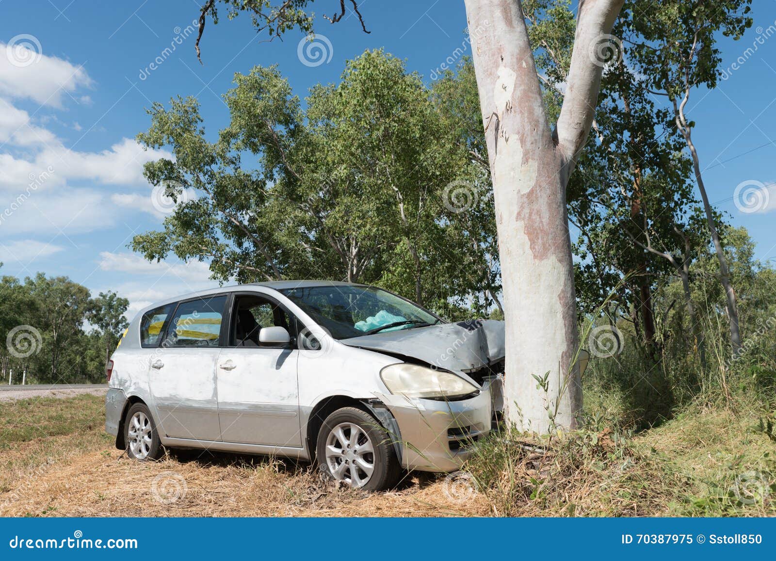 Crashed car stock image. Image of wreck, metal, airbag - 70387975