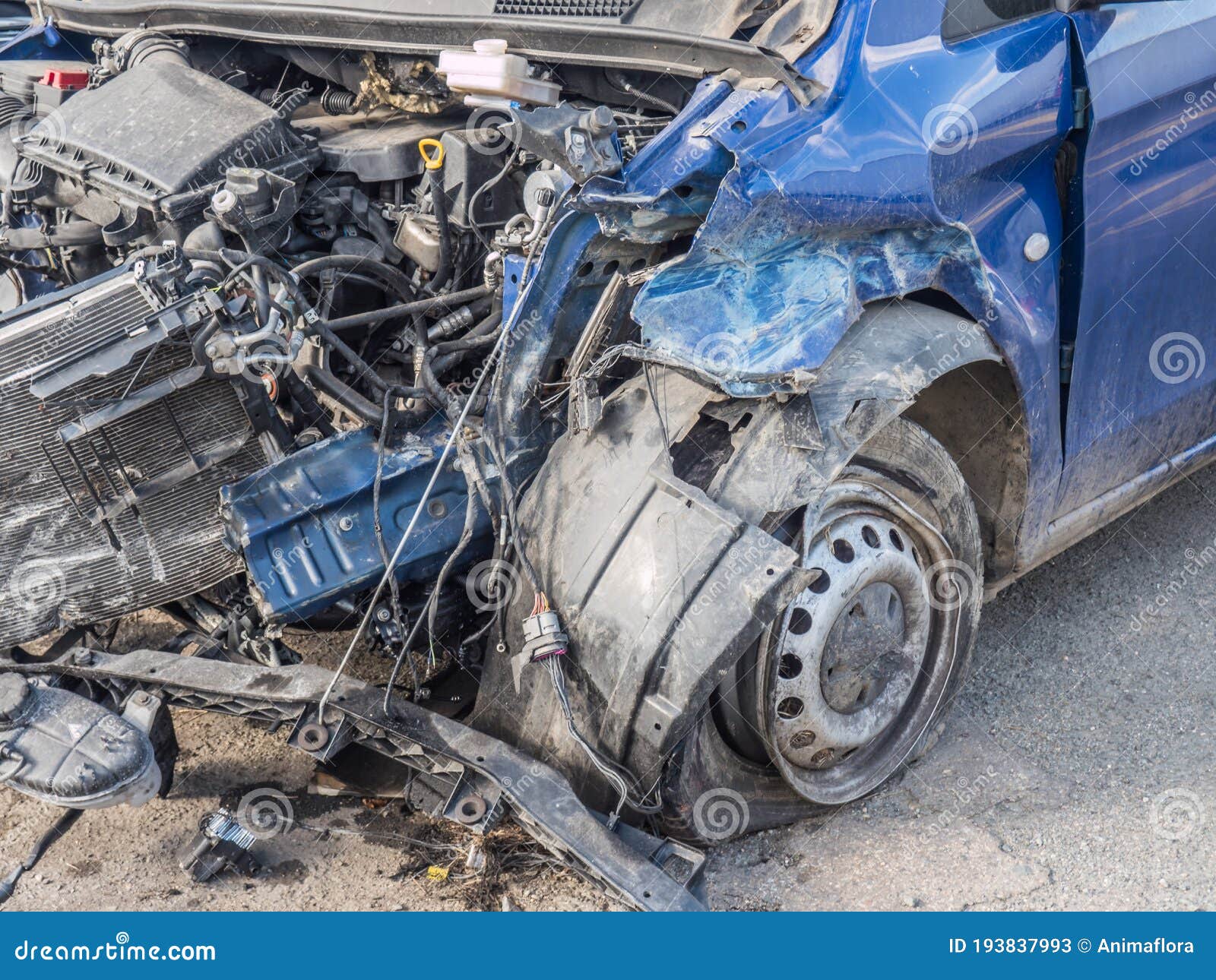 Crashed Car Van Accident Collision Stock Image - Image of road, injury ...