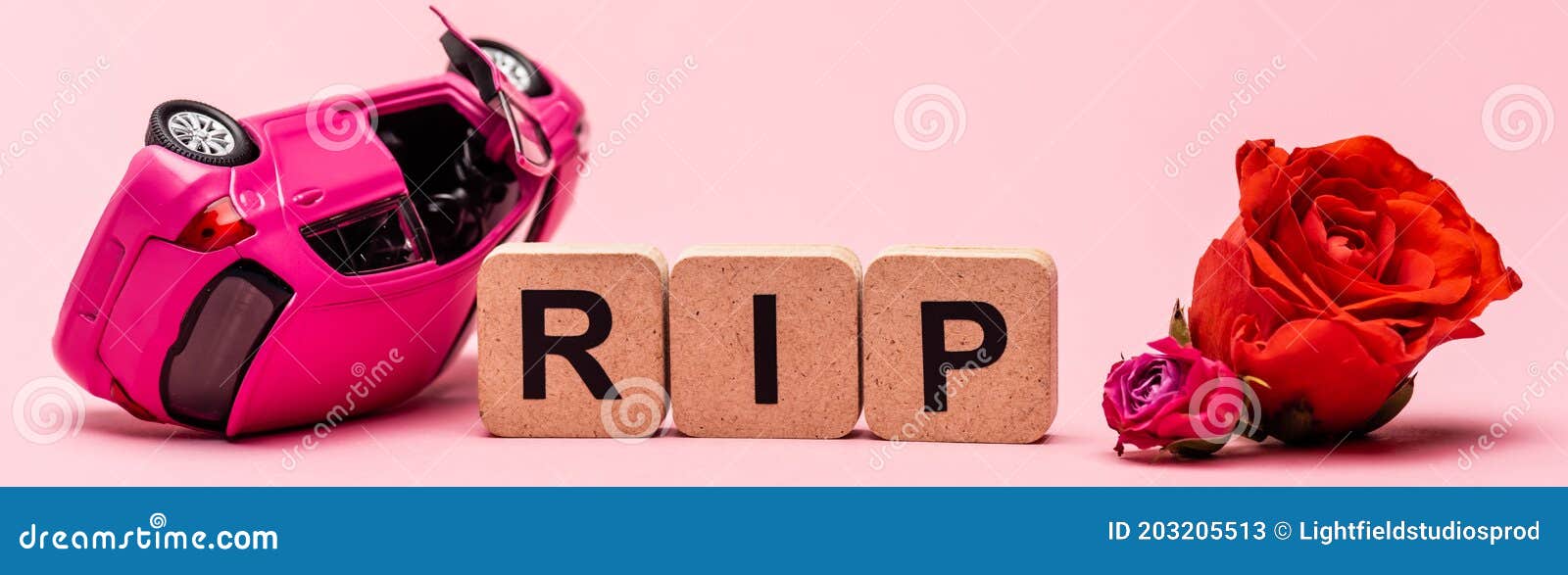 Crashed Car and Word Rip with Stock Image - Image of plant, danger ...