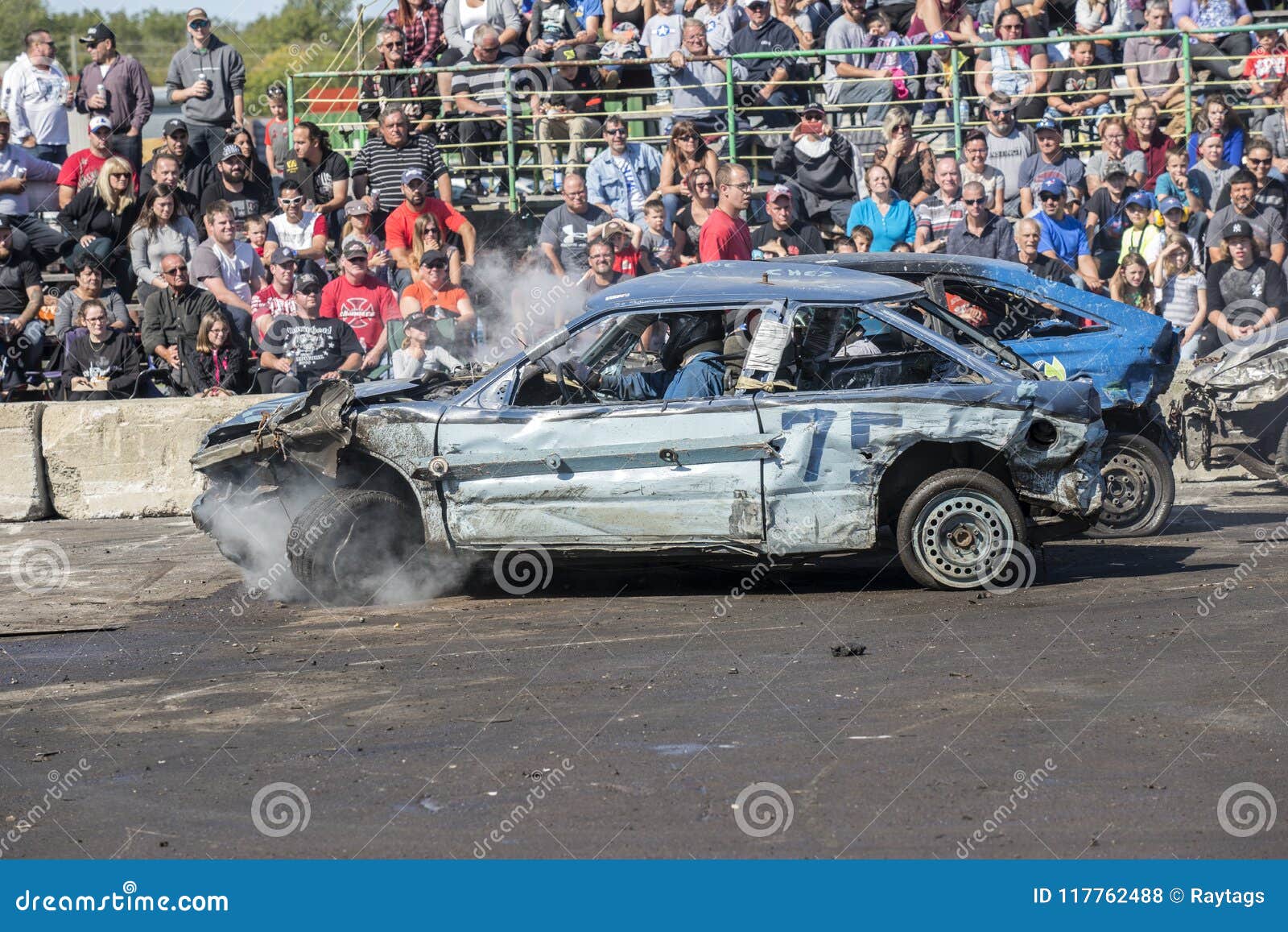 Crashed Cars in Action during Demolition Derby Editorial Stock Photo ...