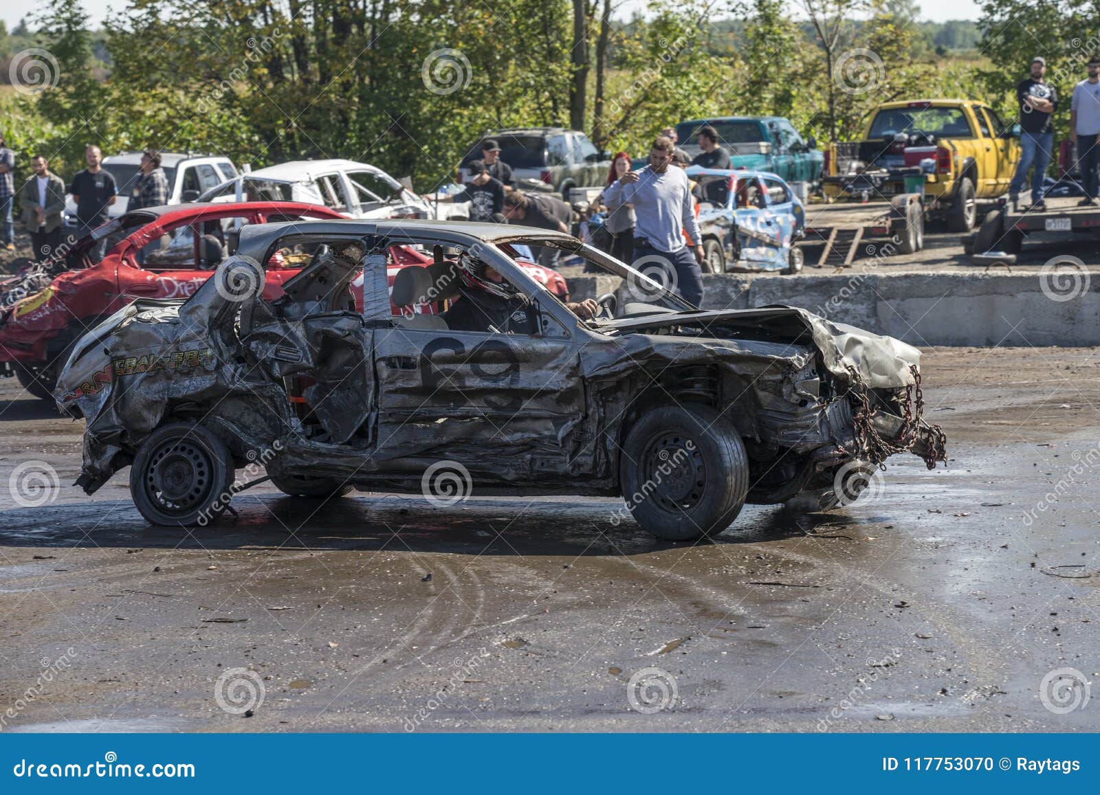 Crashed Cars during Demolition Derby Editorial Image - Image of side ...
