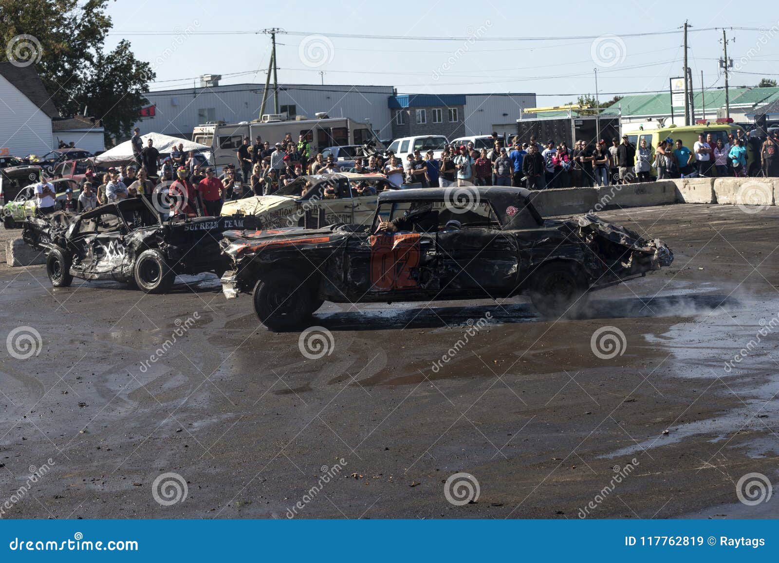 Crashed Cars during Demolition Derby Editorial Stock Image - Image of ...