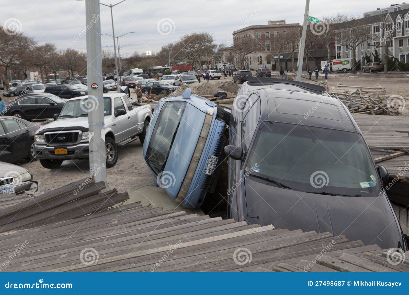 Crashed Cars after Hurricane Sandy Editorial Photography - Image of ...