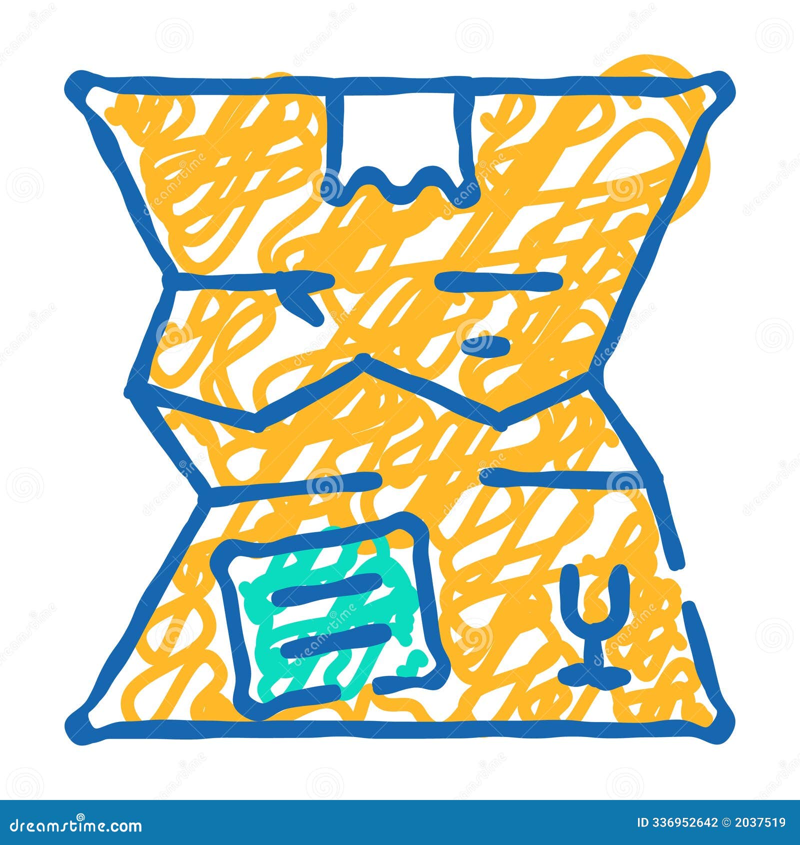 Crashed Damage Box Icon Doodle Illustration Stock Illustration ...