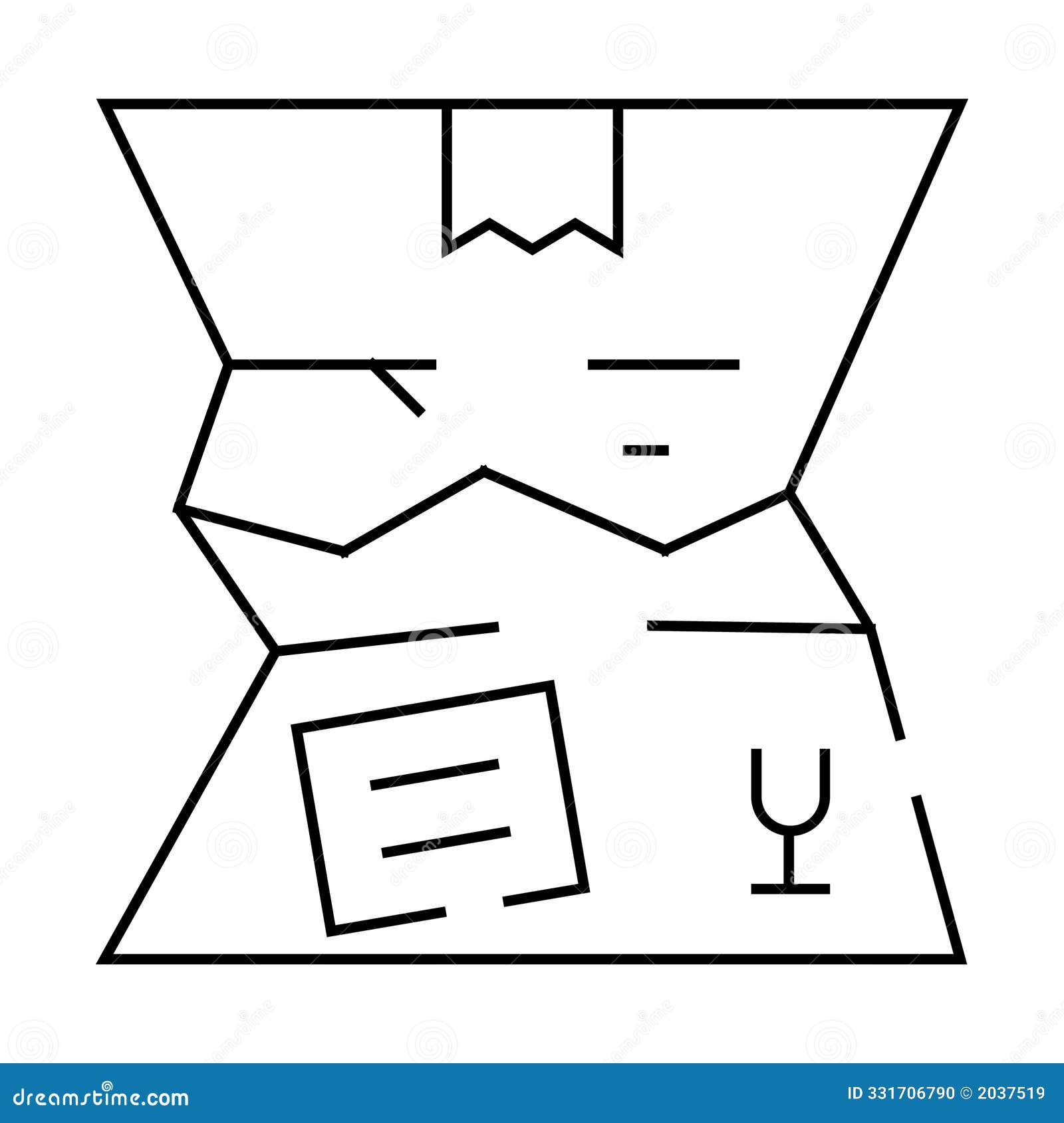 Crashed Damage Box Line Icon Vector Illustration Stock Illustration ...