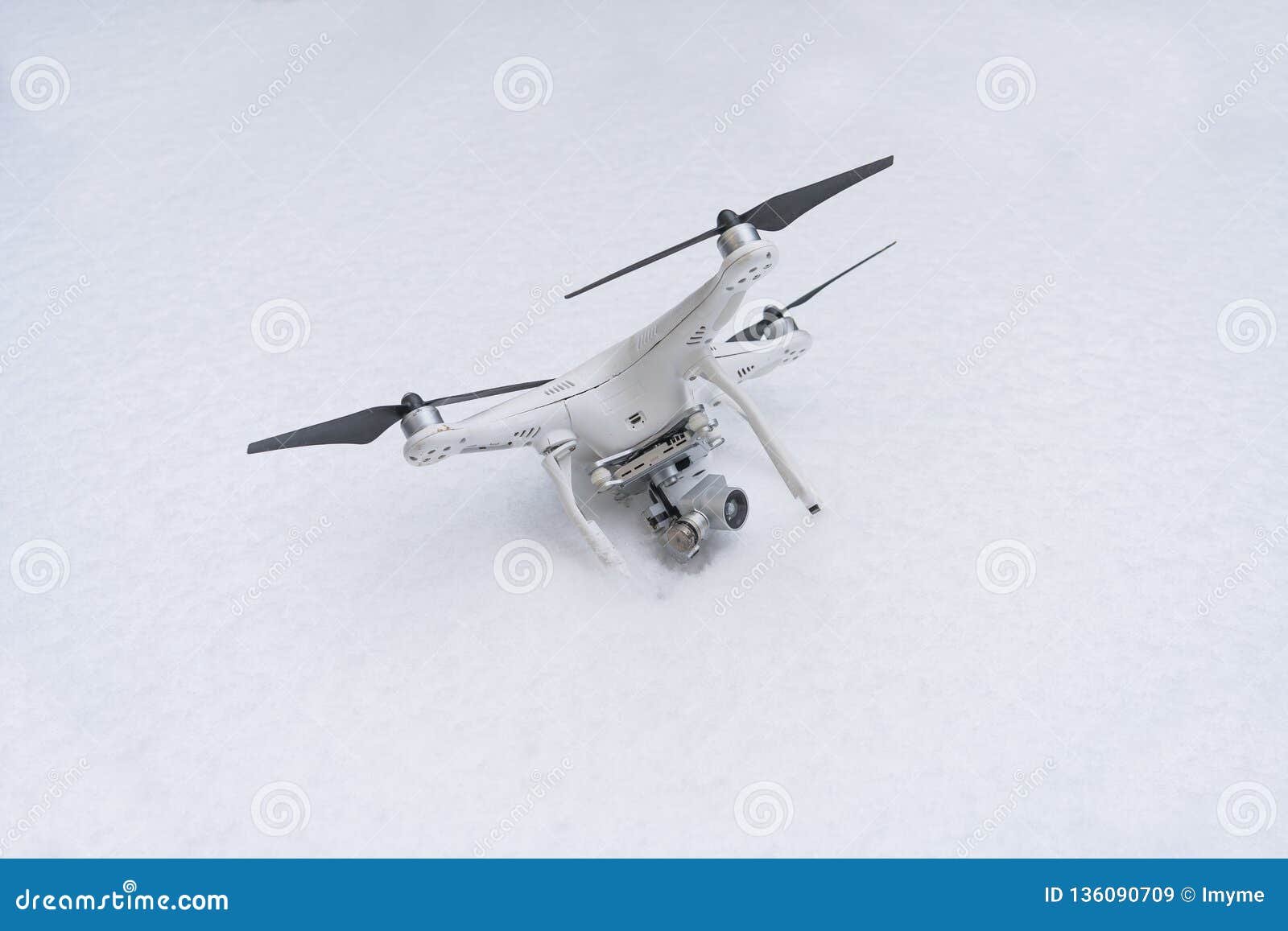 The Crashed Drone. Fallen in Snow. Phantom 3. Editorial Stock Image ...