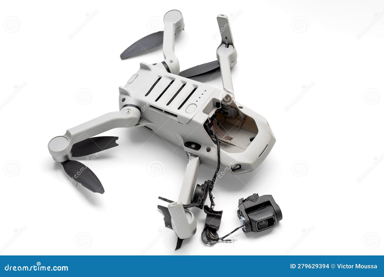 Failed Drone Crush On The Tree And Falled Down With Broken Leg And ...