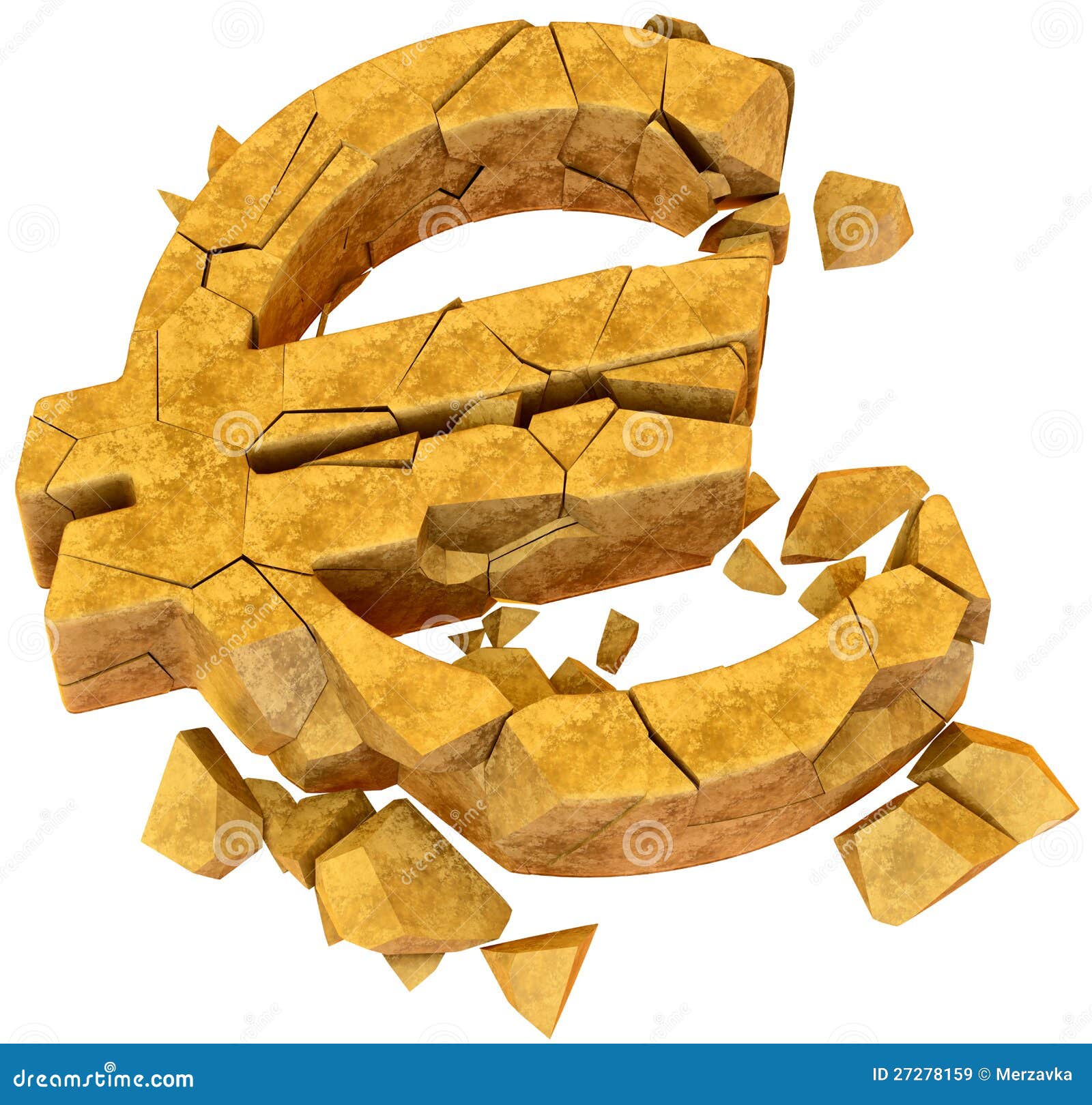 Crashed euro concept stock illustration. Illustration of global - 27278159