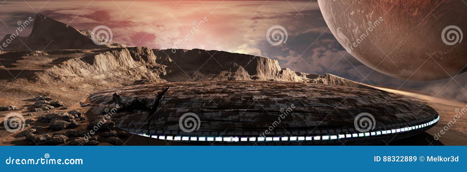 Crashed Flying Saucer Ufo Disc Spaceship Stock Photography ...