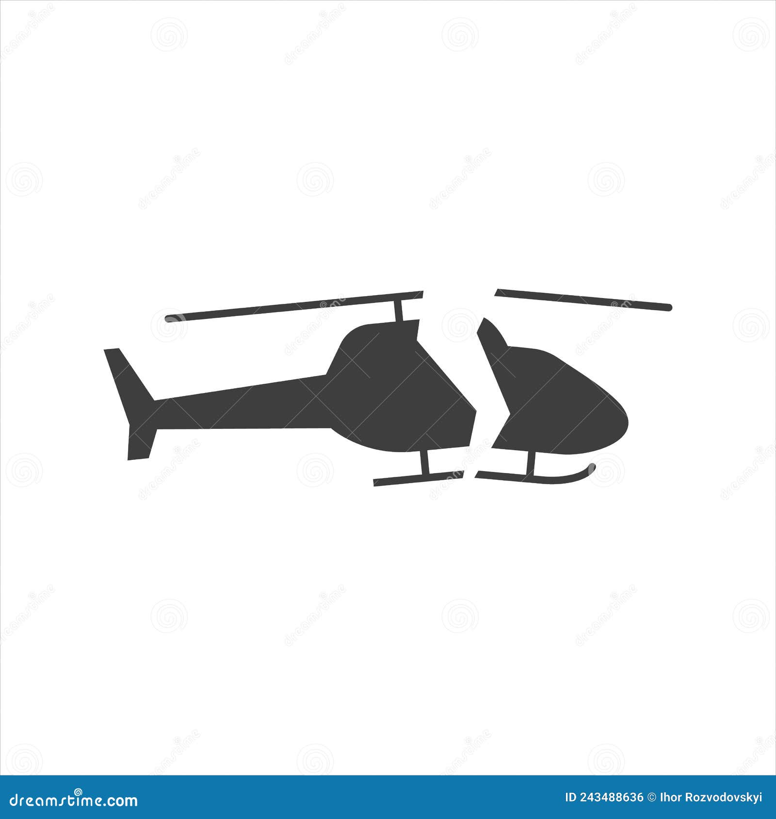 Crashed Helicopter Icon on White Background. EPS 10 Stock Vector ...