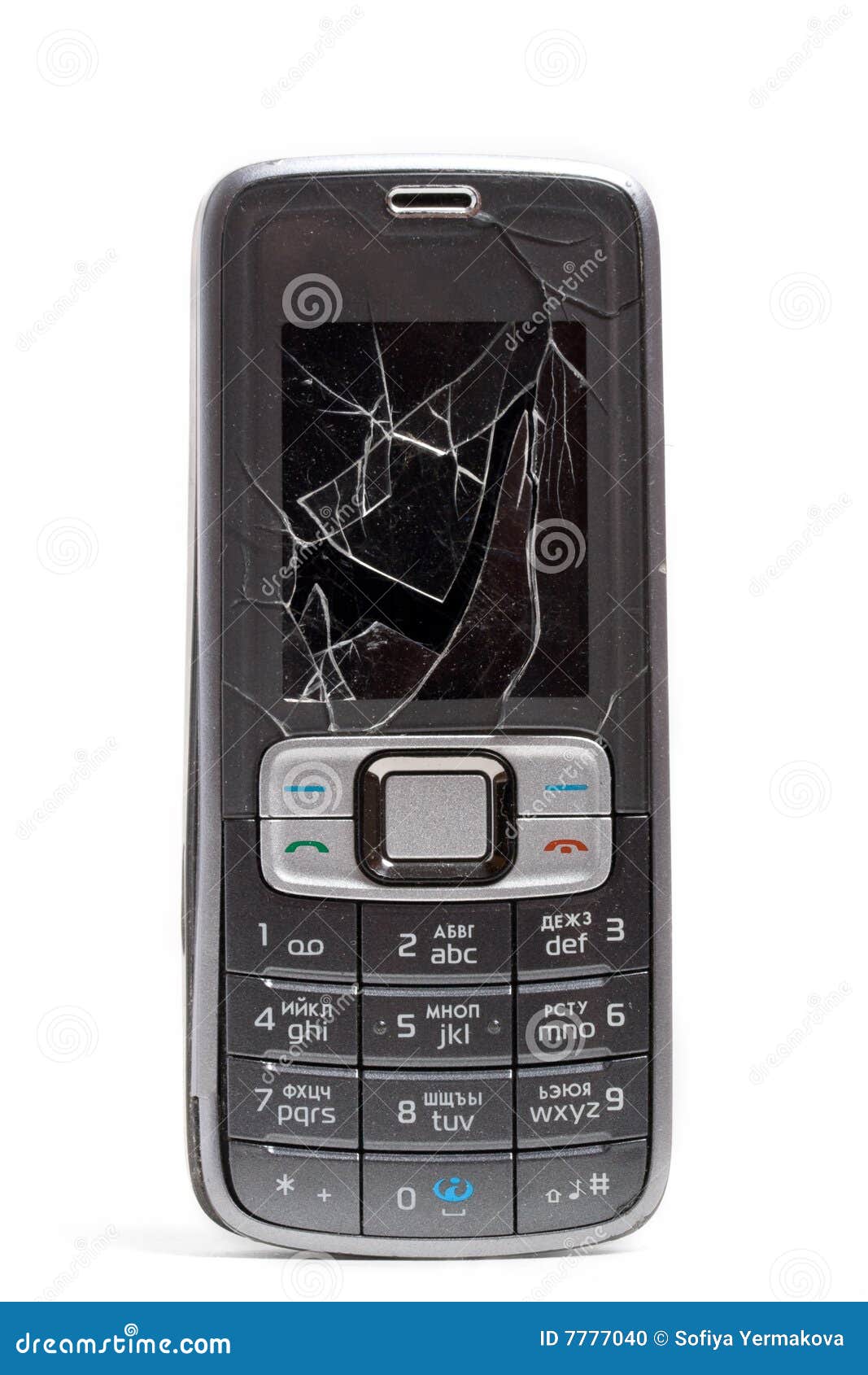 Crashed mobile phone stock photo. Image of numbers, breakage - 7777040