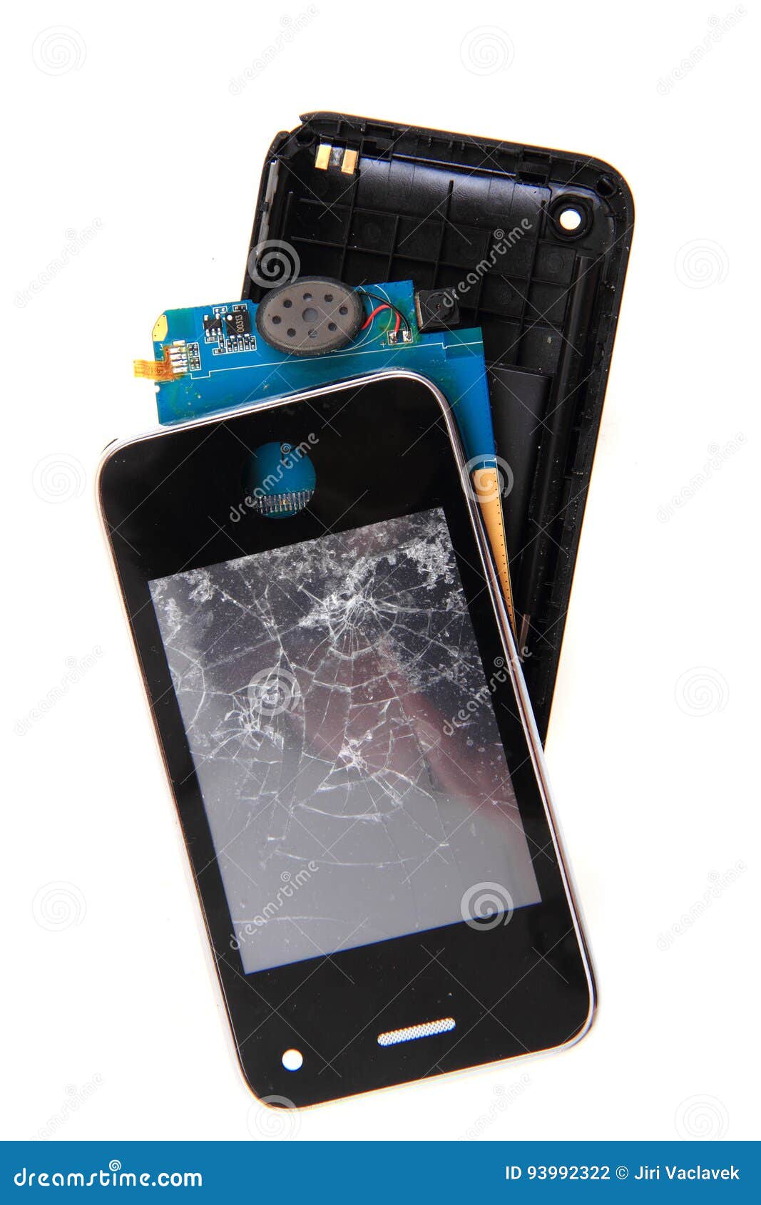 Crashed mobile phone stock photo. Image of broken, equipment - 93992322
