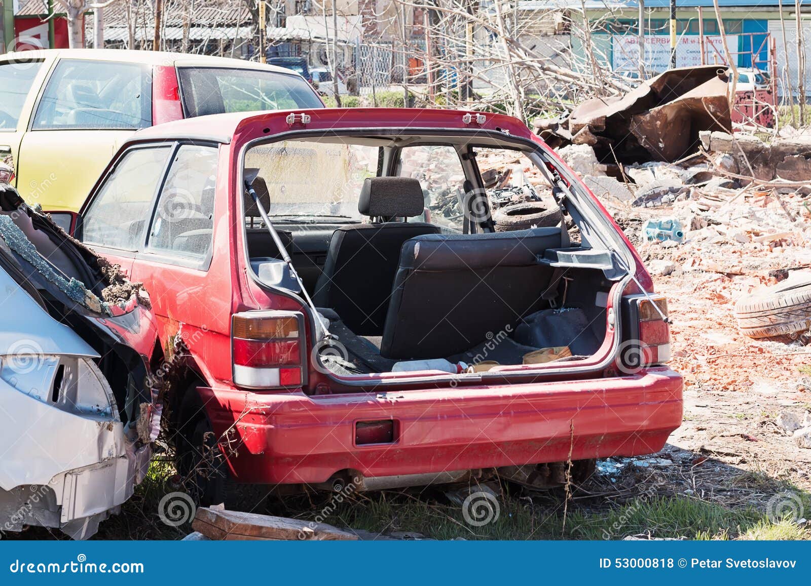 Crashed old cars stock photo. Image of deformation, problem - 53000818